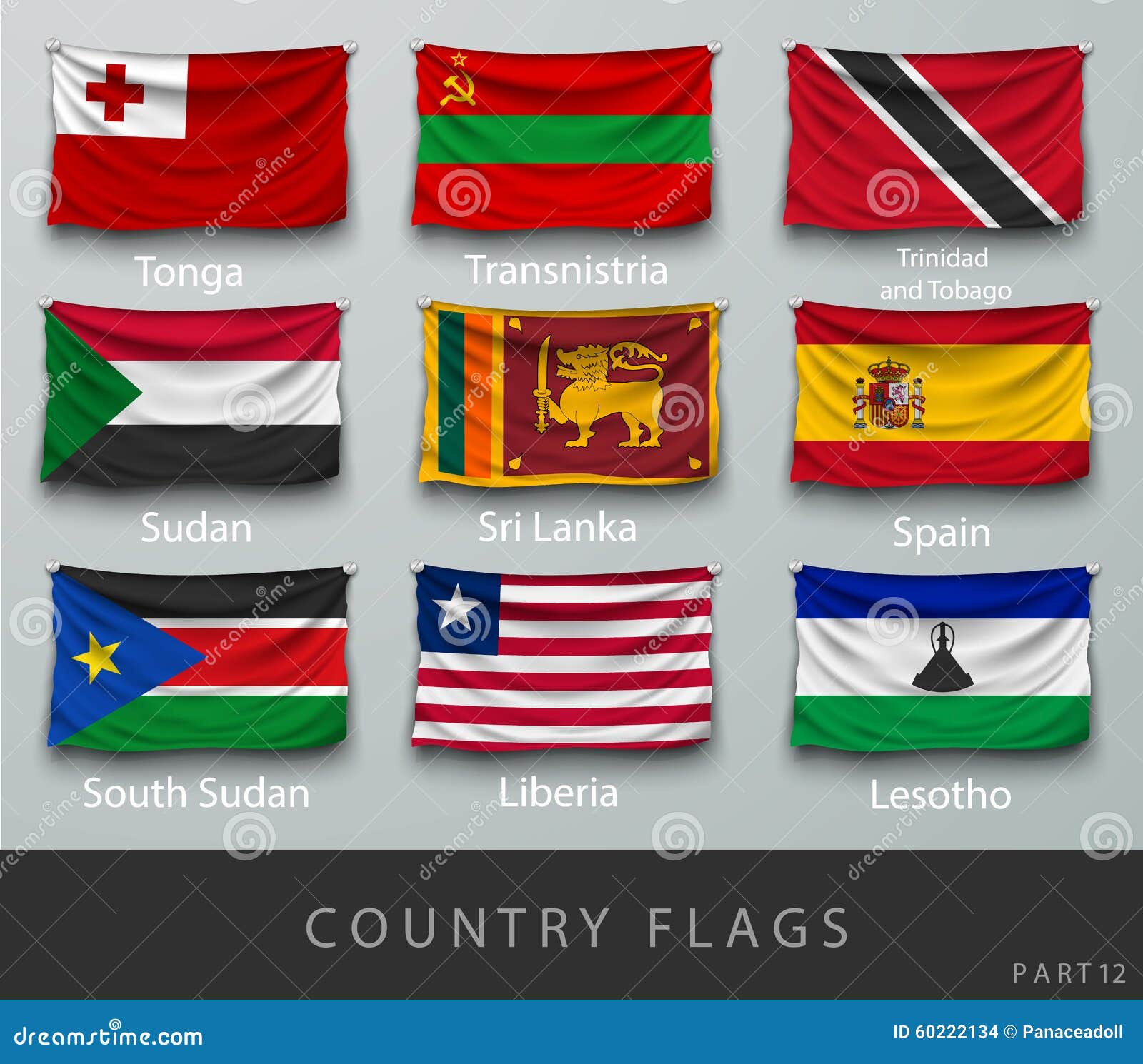 Riveted the Country S Flag Wrinkled with Shadows Stock Vector ...