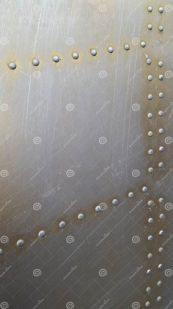 Riveted Metal Surface. Old Metal with Rivets Stock Photo - Image of ...