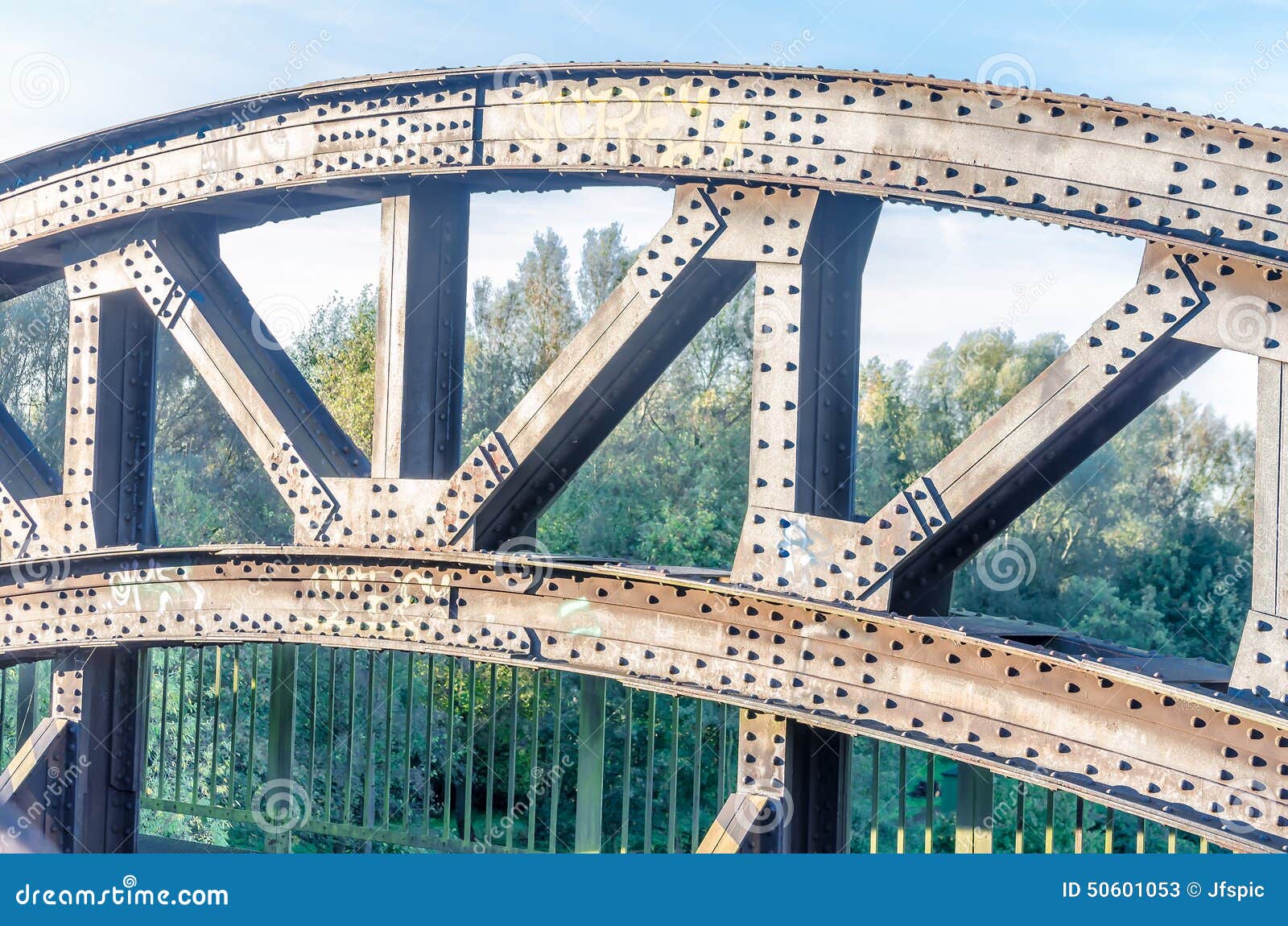 Riveted old bridge arch stock image. Image of light, beam - 50601053