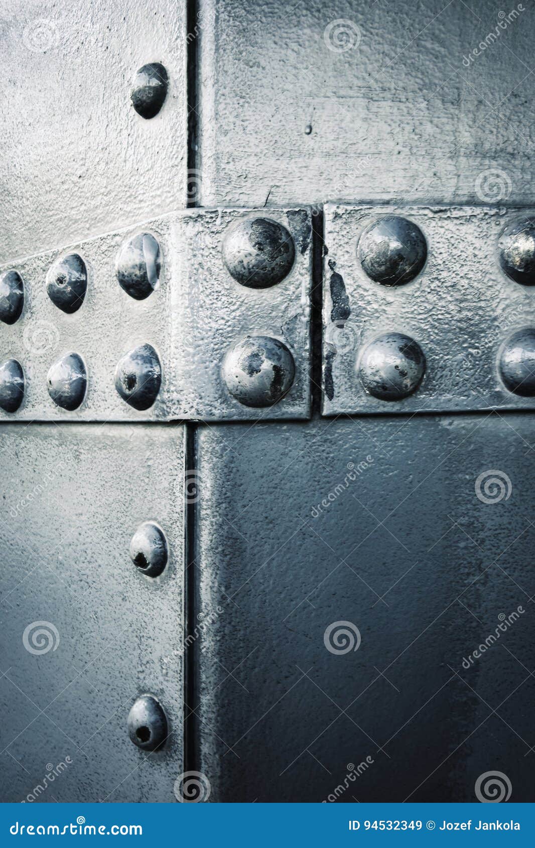 Riveted pieces of iron stock image. Image of material - 94532349