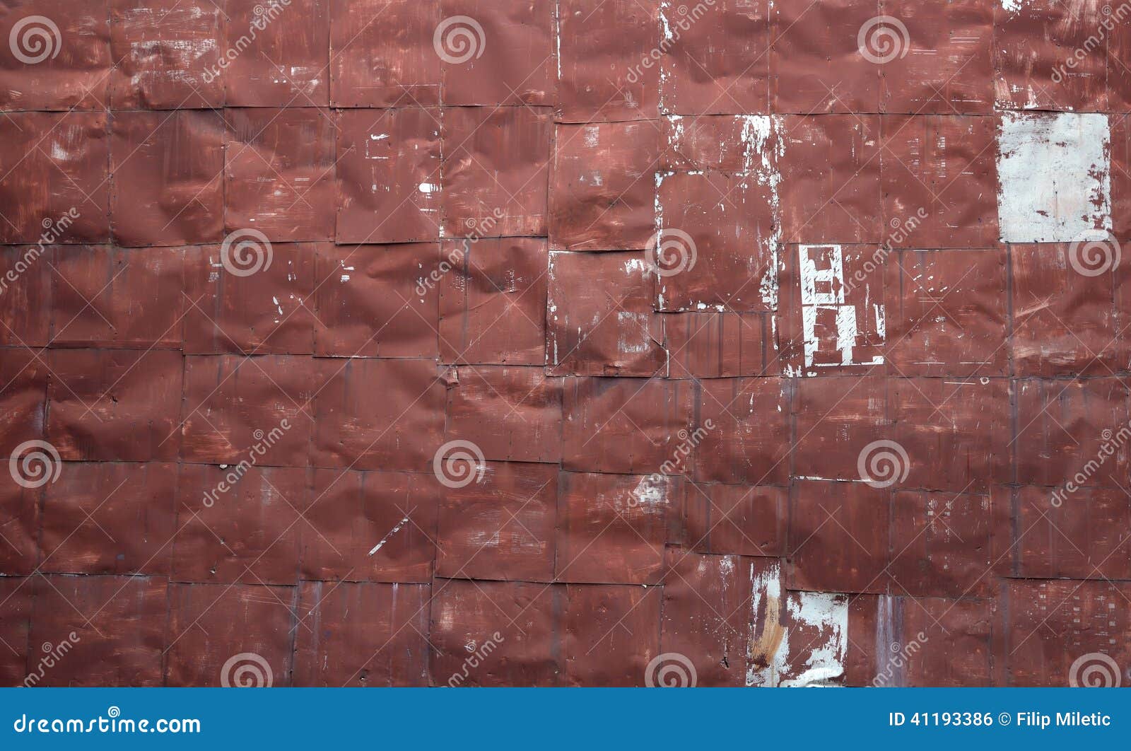 Riveted Red Metal Sheet Wall Stock Photo - Image of plate, rivet: 41193386