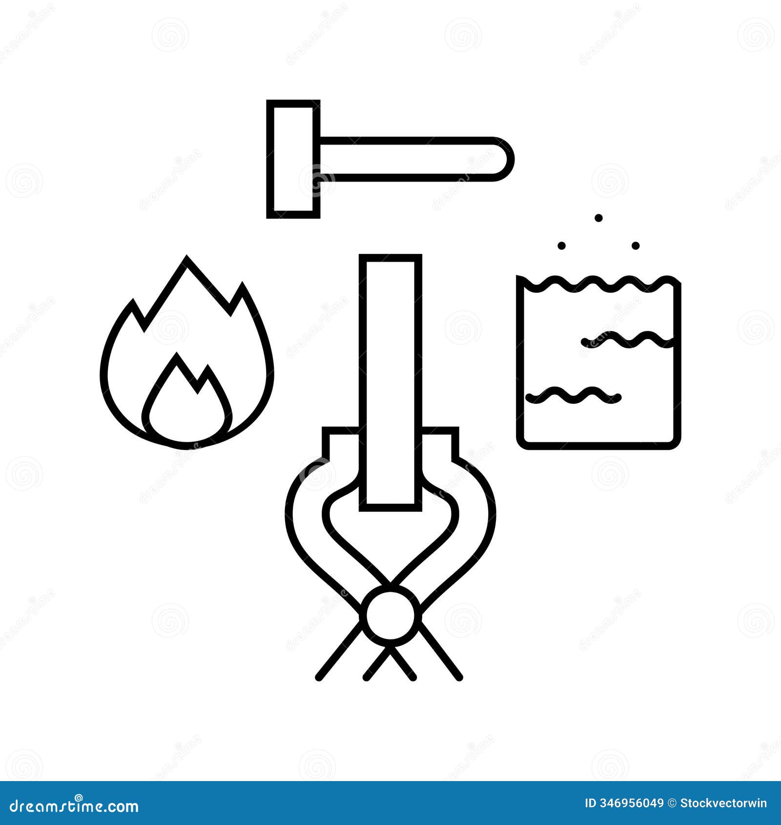 Riveting Blacksmith Metal Icon Doodle Illustration | CartoonDealer.com ...