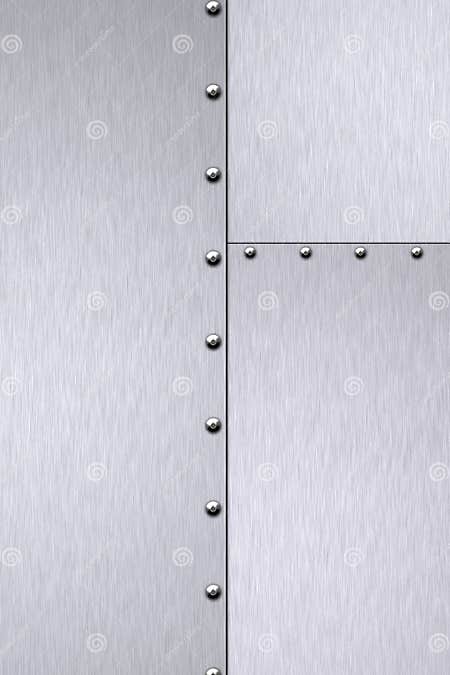 Rivets in brushed steel stock illustration. Illustration of iron - 12600045