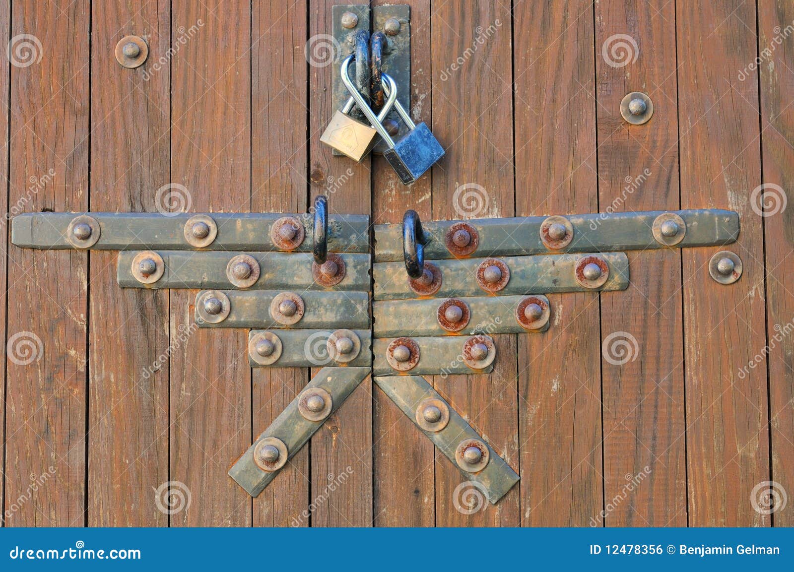 Rivets on the door stock photo. Image of black, close - 12478356