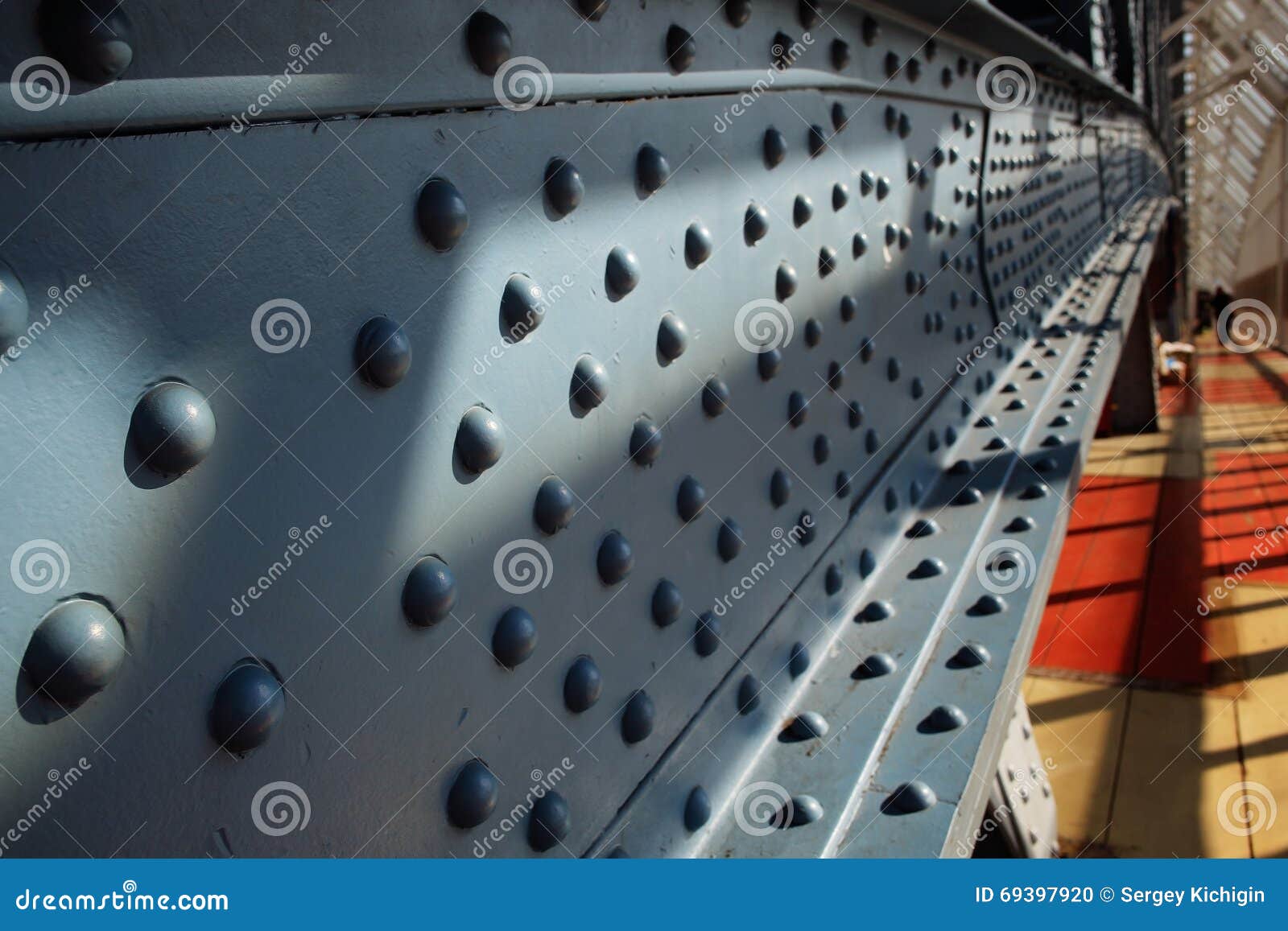 Rivets on the metal stock photo. Image of painted, outdoor - 69397920