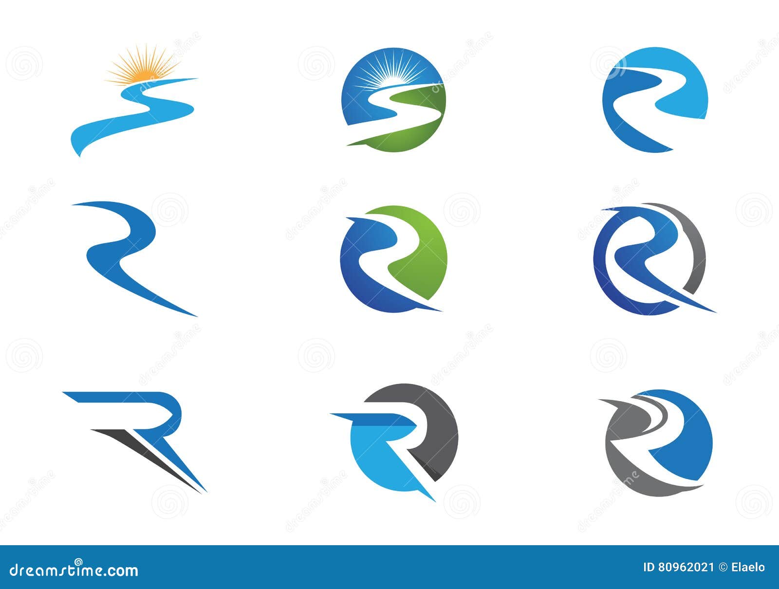 Rivier Logo Template vector illustratie. Illustration of rots - 80962021
