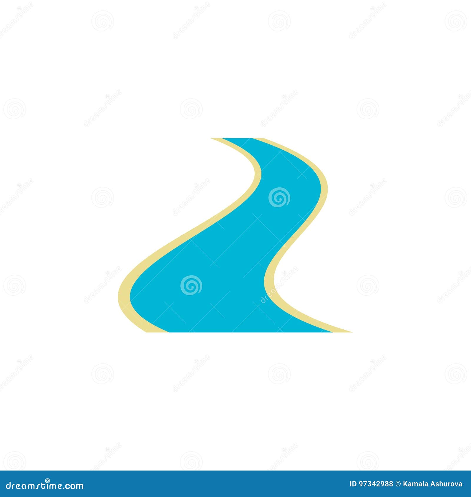 Rivier vlak pictogram vector illustratie. Illustration of blauw - 97342988