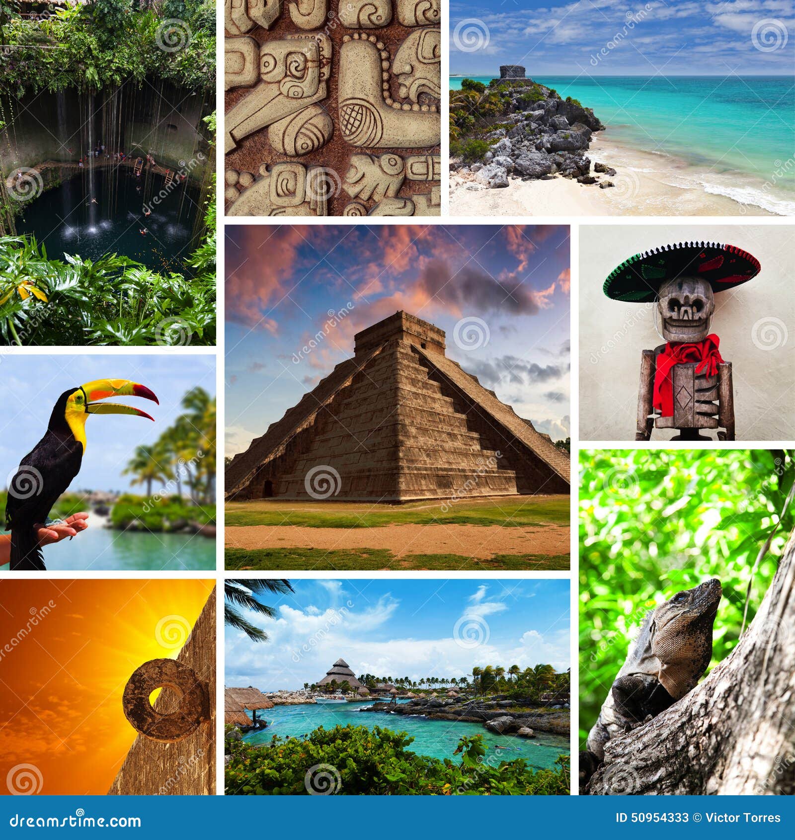 Riviera Maya Views Collage Stock Photo - Image: 50954333