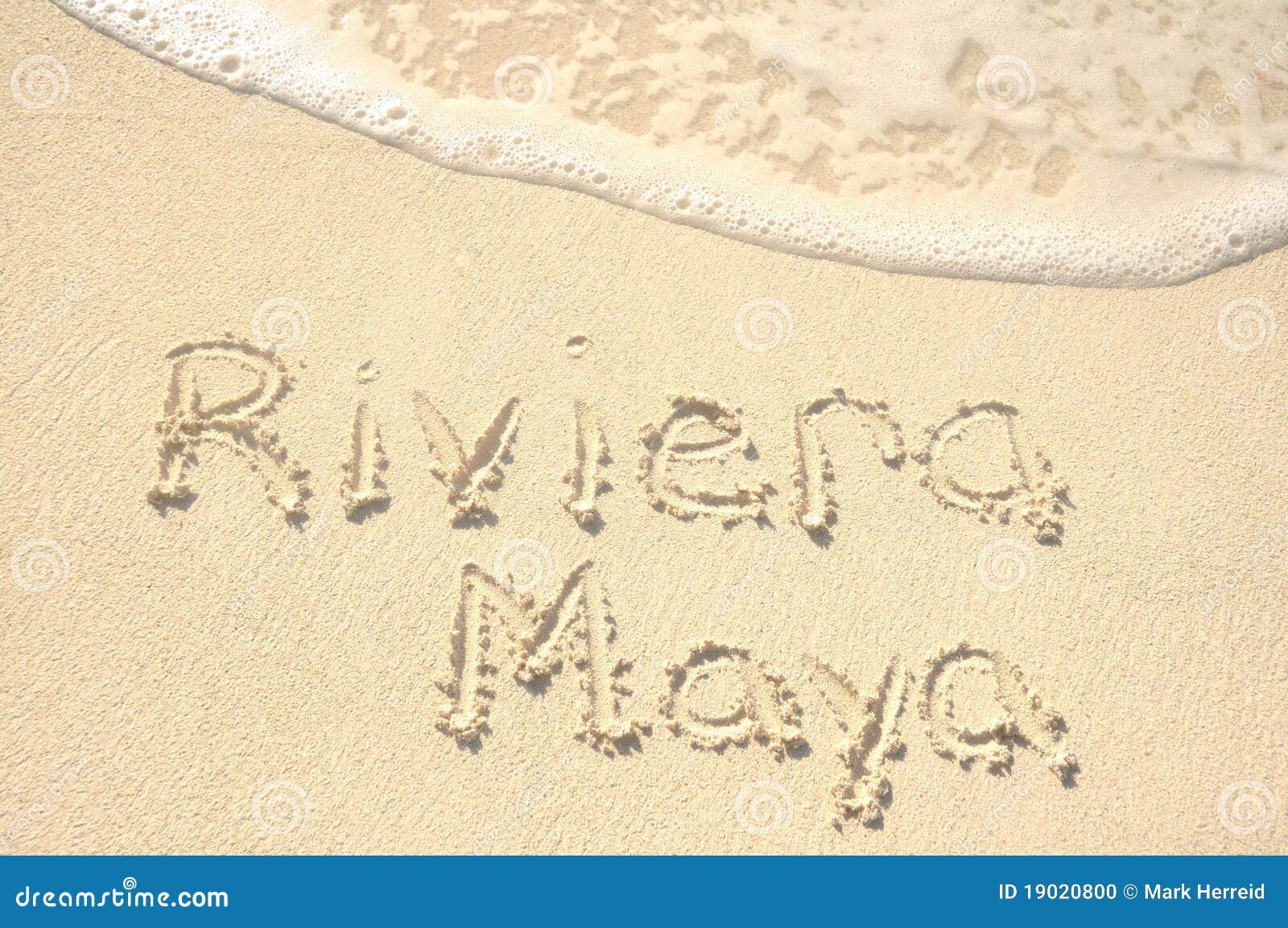 Riviera Maya Written in Sand on Beach Stock Photo - Image of riviera ...