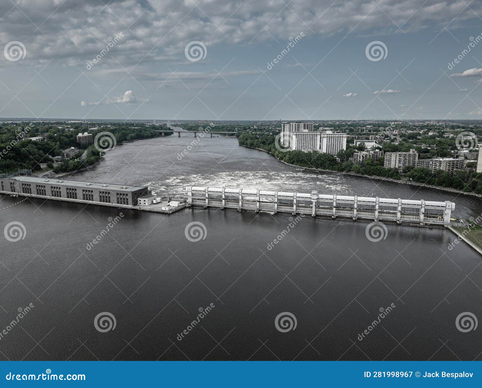 Riviere Des Prairie and Its Dam Stock Image - Image of north ...