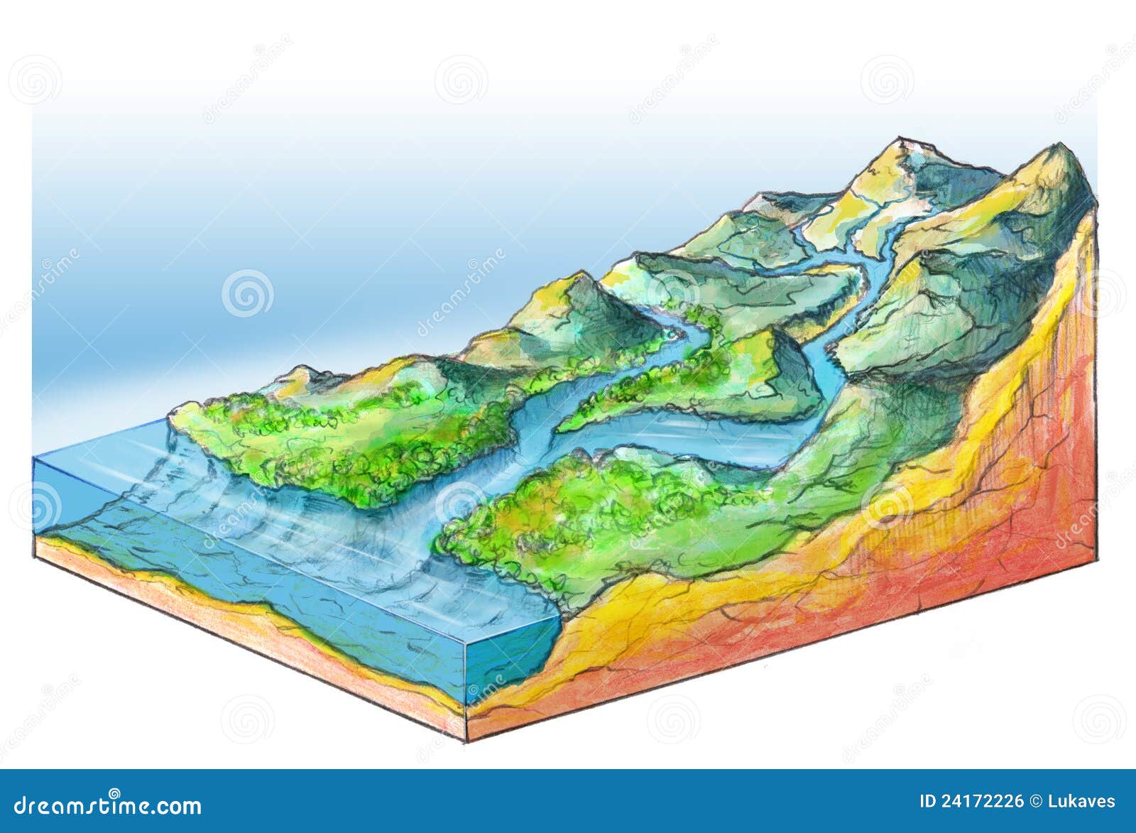 Riviermonding stock illustratie. Illustration of piek - 24172226