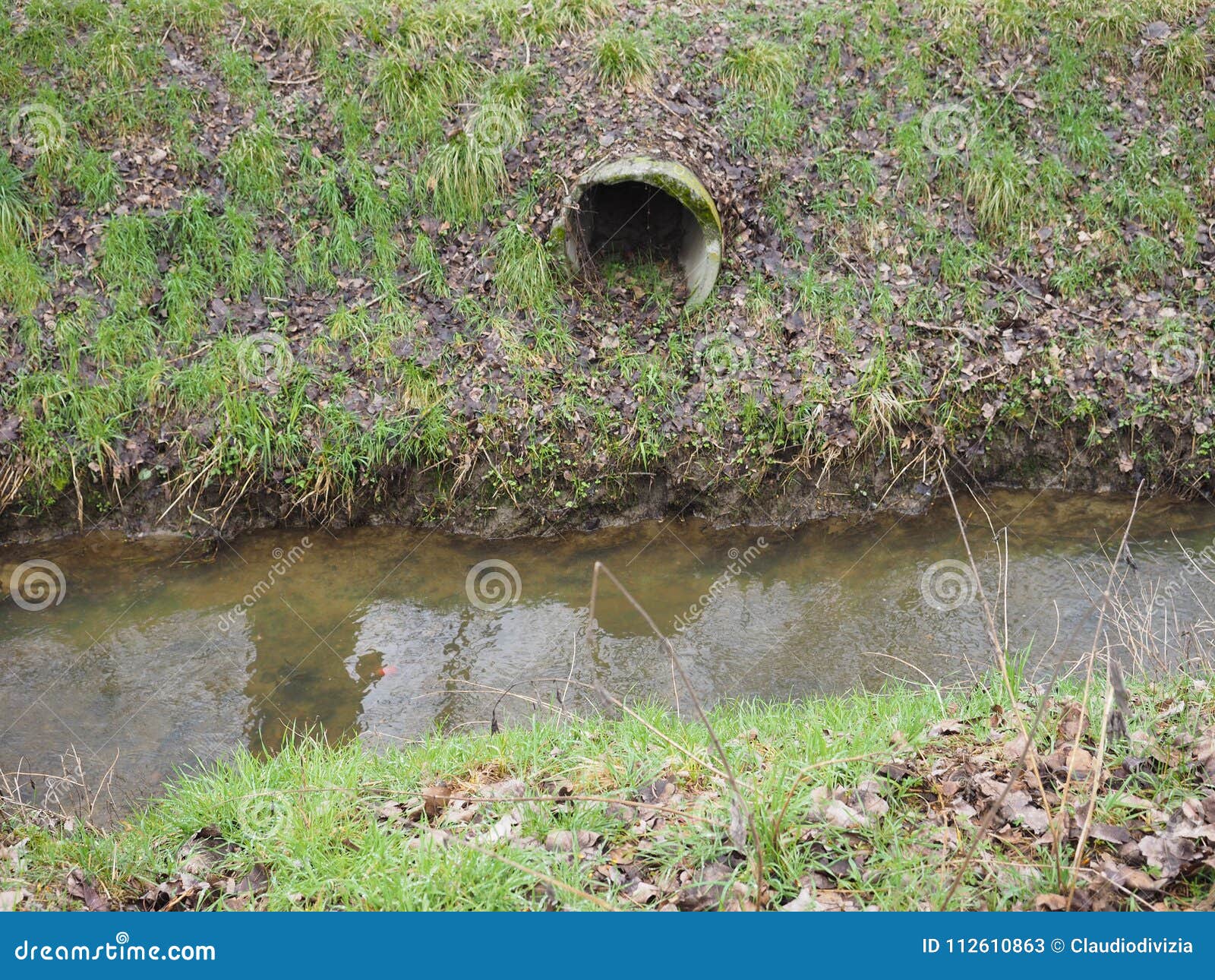 Rivulet of water stock image. Image of green, waste - 112610863