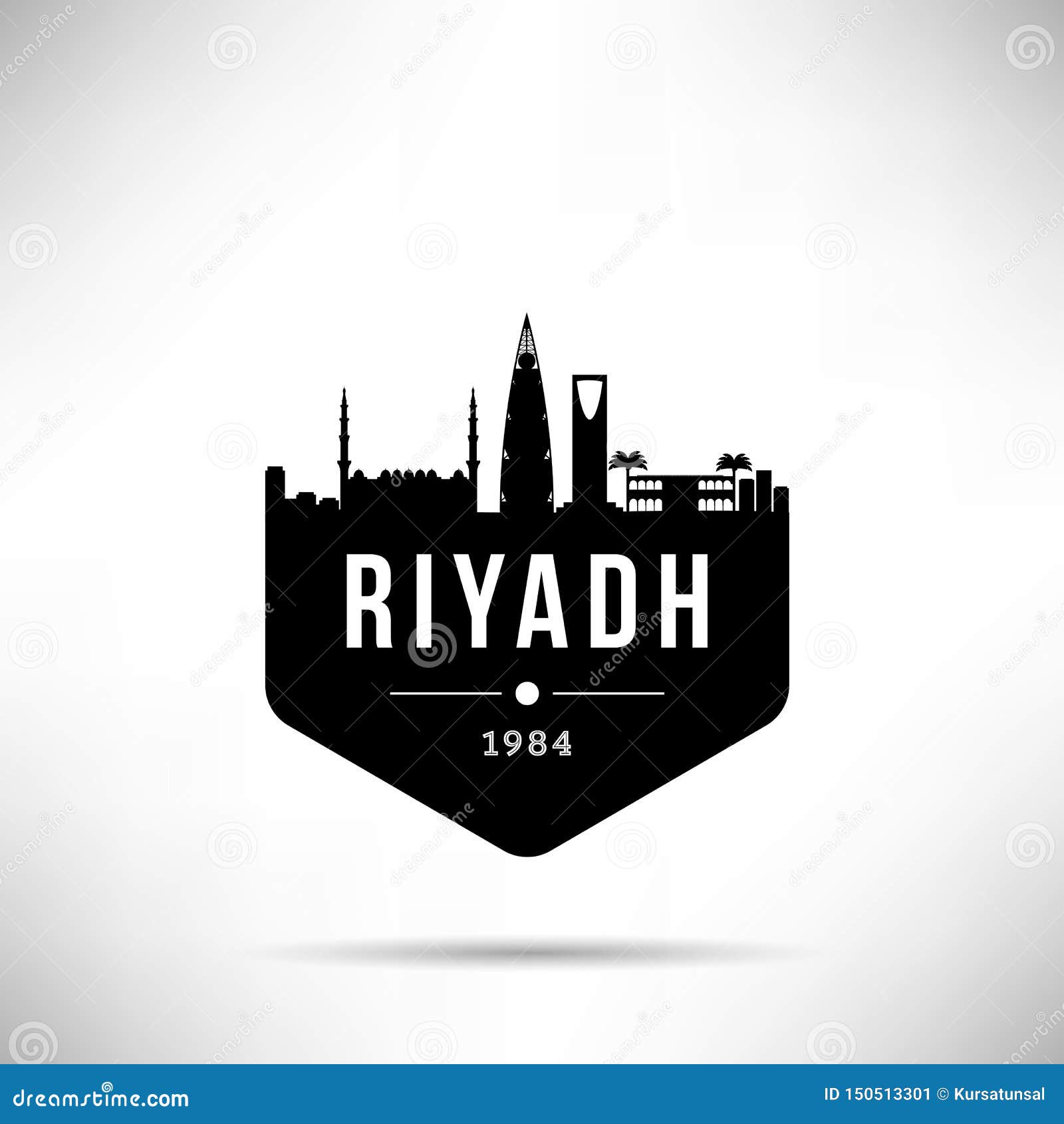 Riyadh Modern Skyline Vector Template Stock Illustration - Illustration ...