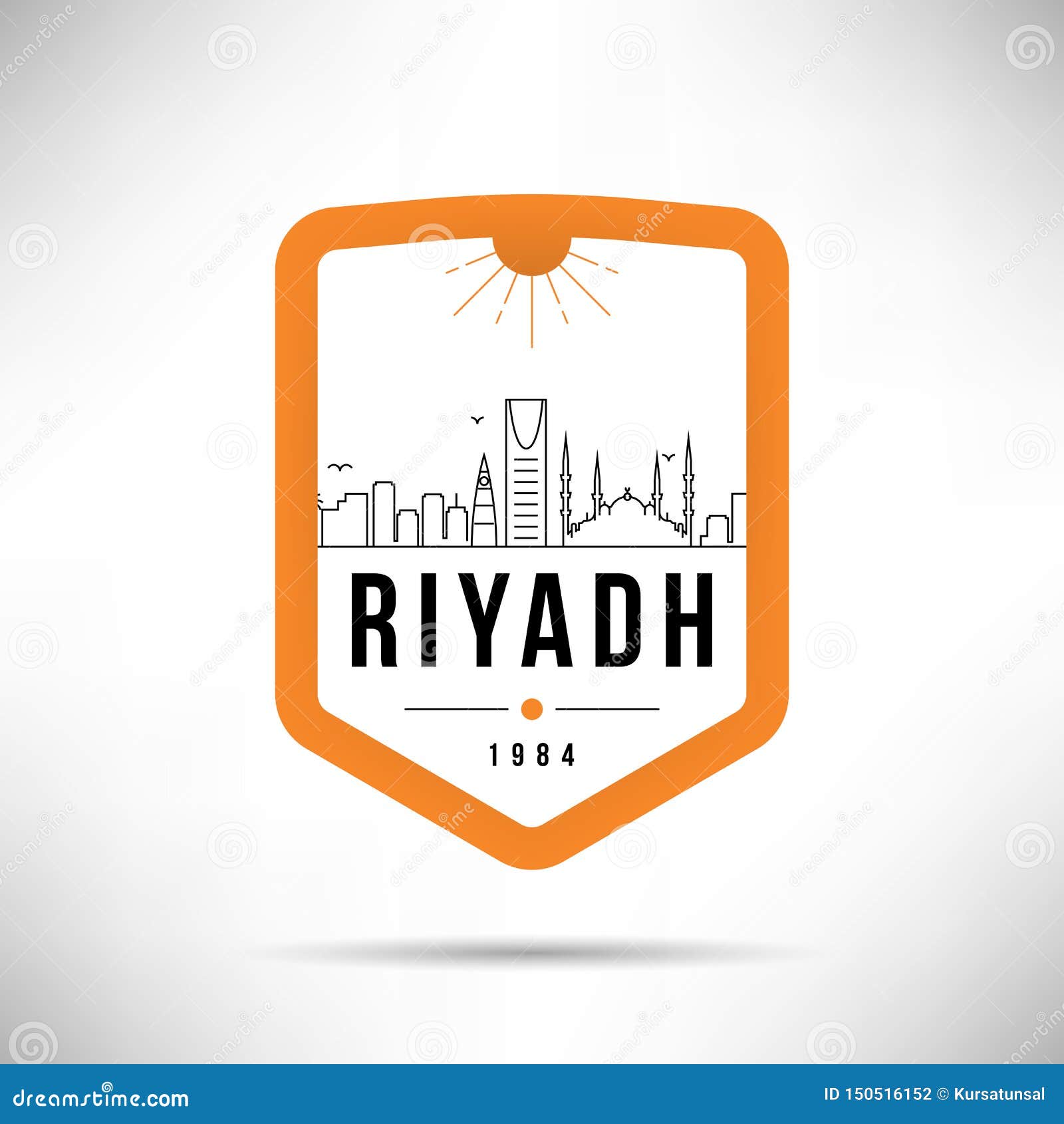 Riyadh Modern Skyline Vector Template Stock Illustration - Illustration ...