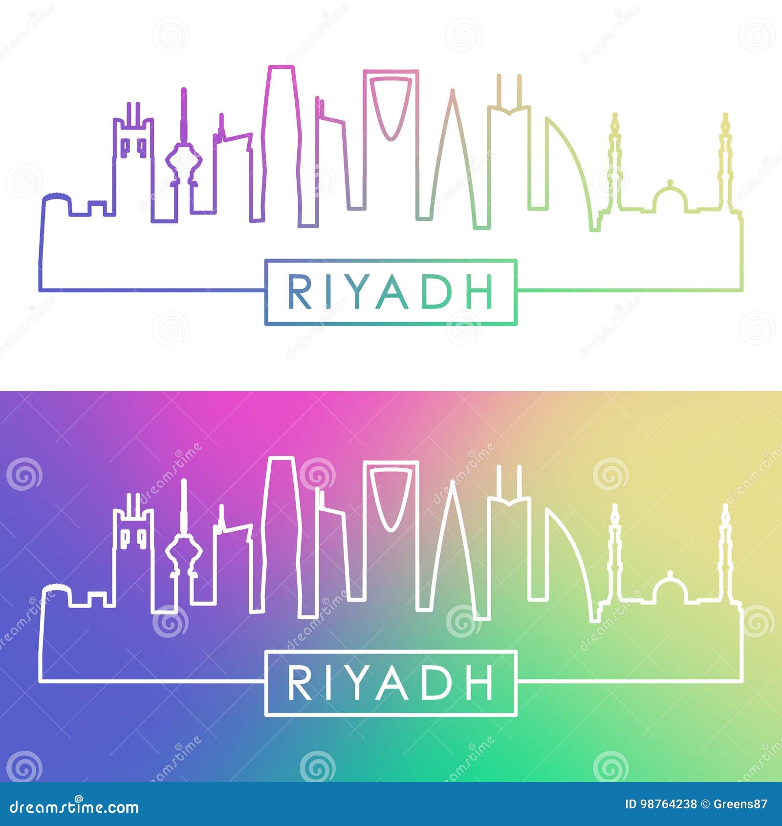 Riyadh Linear Logo. Trendy Stylish Landmarks. Masmak Fortress And ...