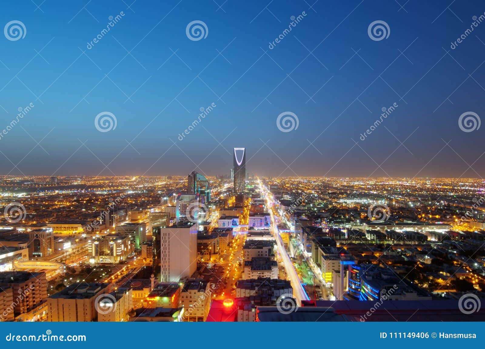 Riyadh Skyline Night View #9 Stock Photo - Image of center, arabia ...