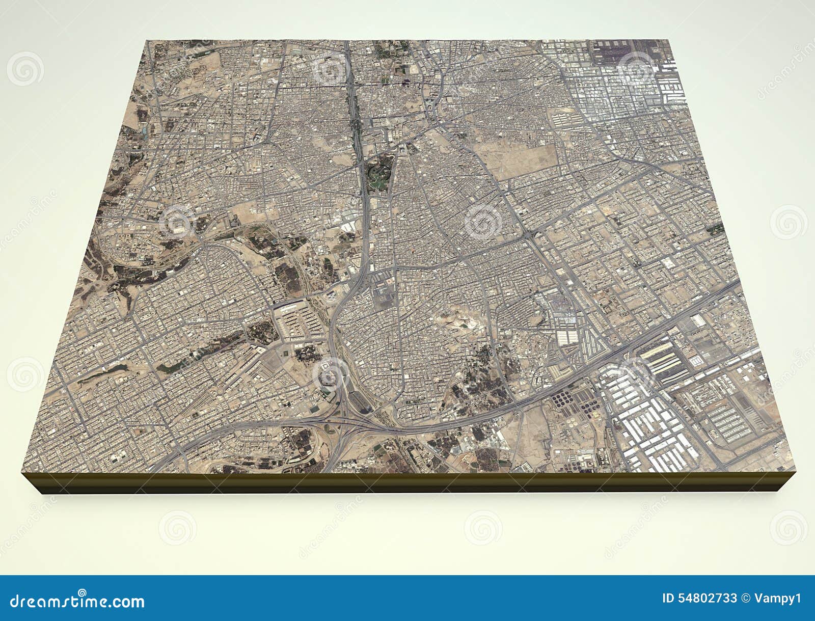 Riyadh Streets and Buildings 3d Map, Saudi Arabia Stock Illustration ...