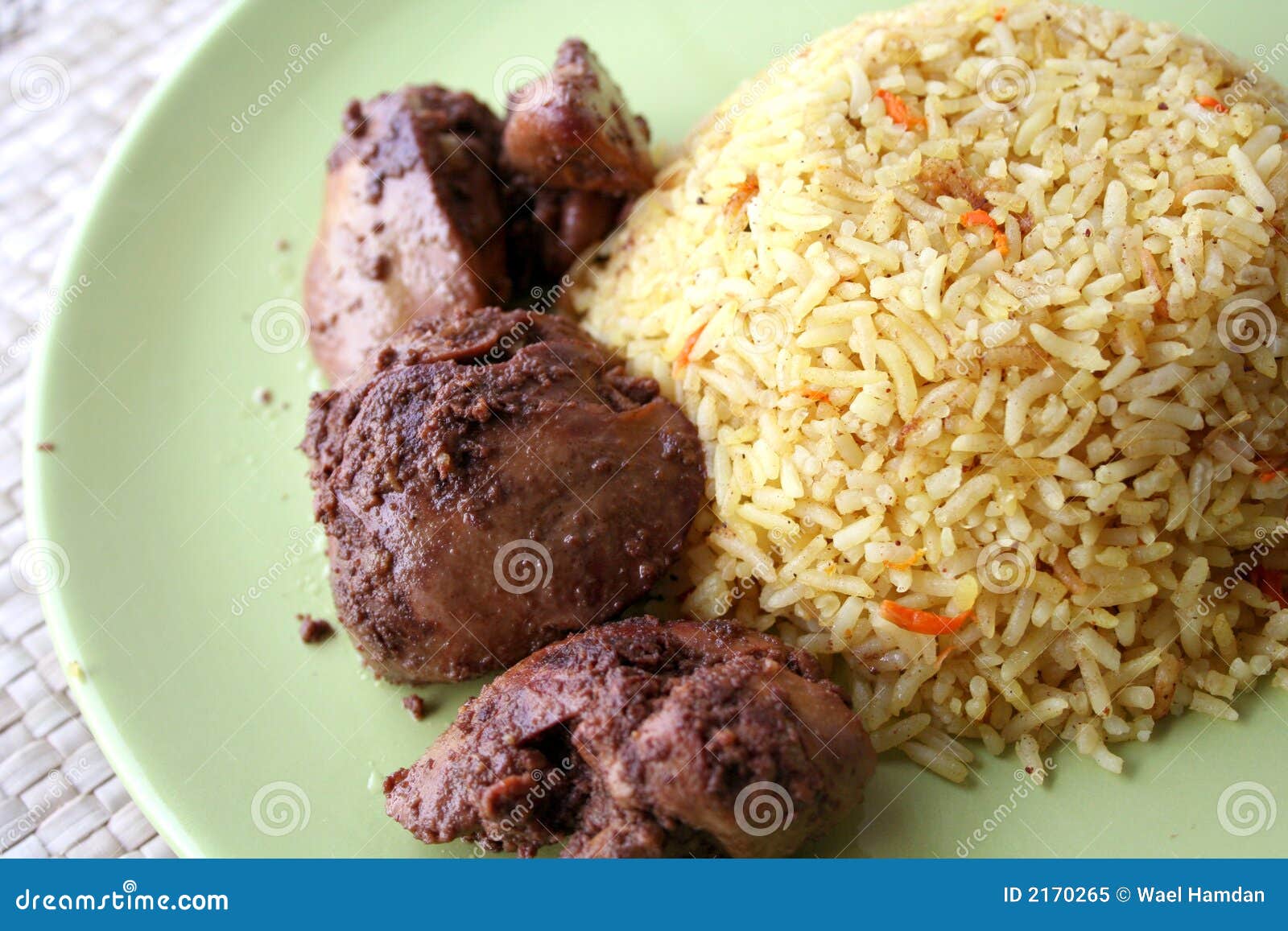 Riz Arabe De Repas Avec Le Poulet Image stock - Image du sauce, dîner ...