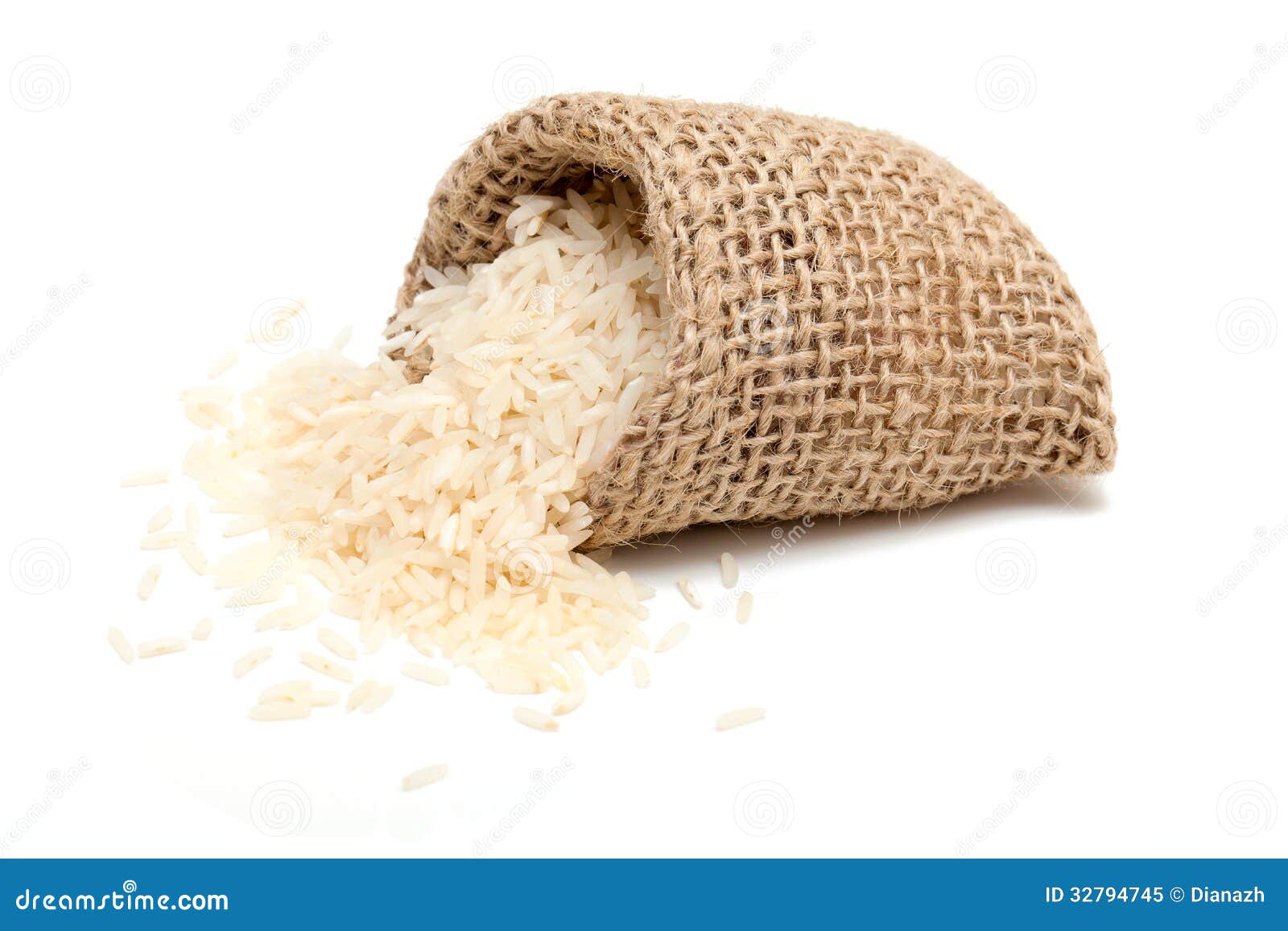 Riz Basmati Dans Un Sac De Toile De Jute Image stock - Image du ...
