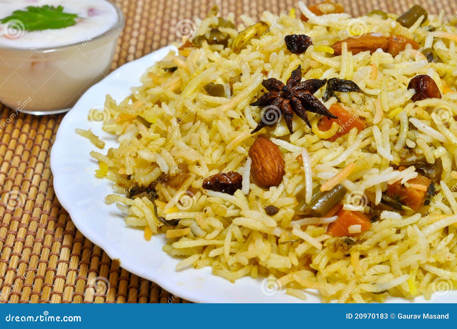 Riz de Biryani image stock. Image du légumes, coriandre - 20970183