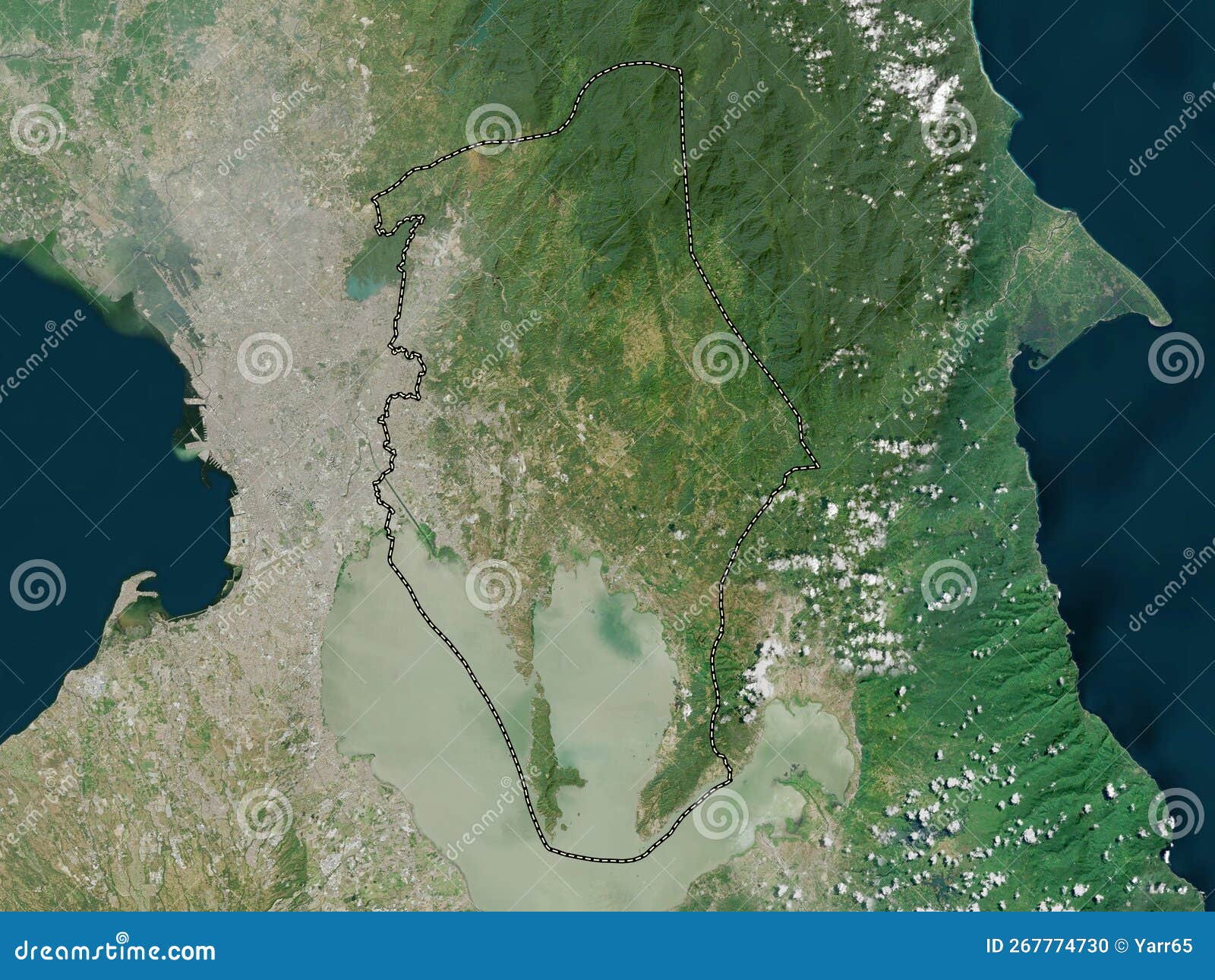 Rizal, Philippines. High-res Satellite. No Legend Stock Illustration ...