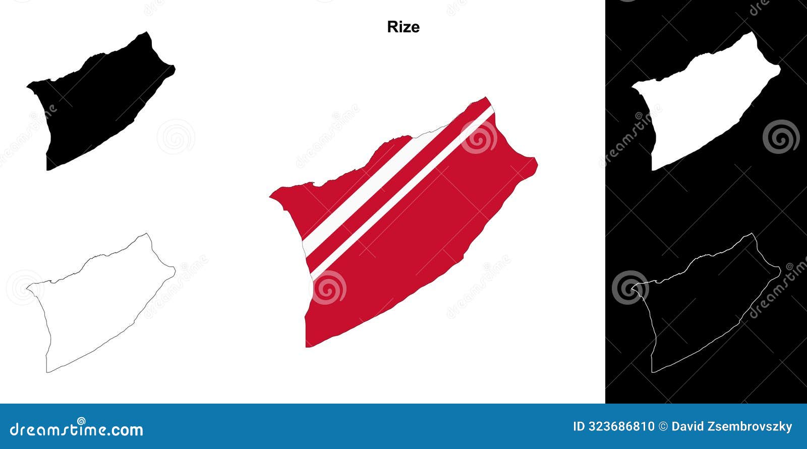 Rize outline map stock vector. Illustration of region - 323686810