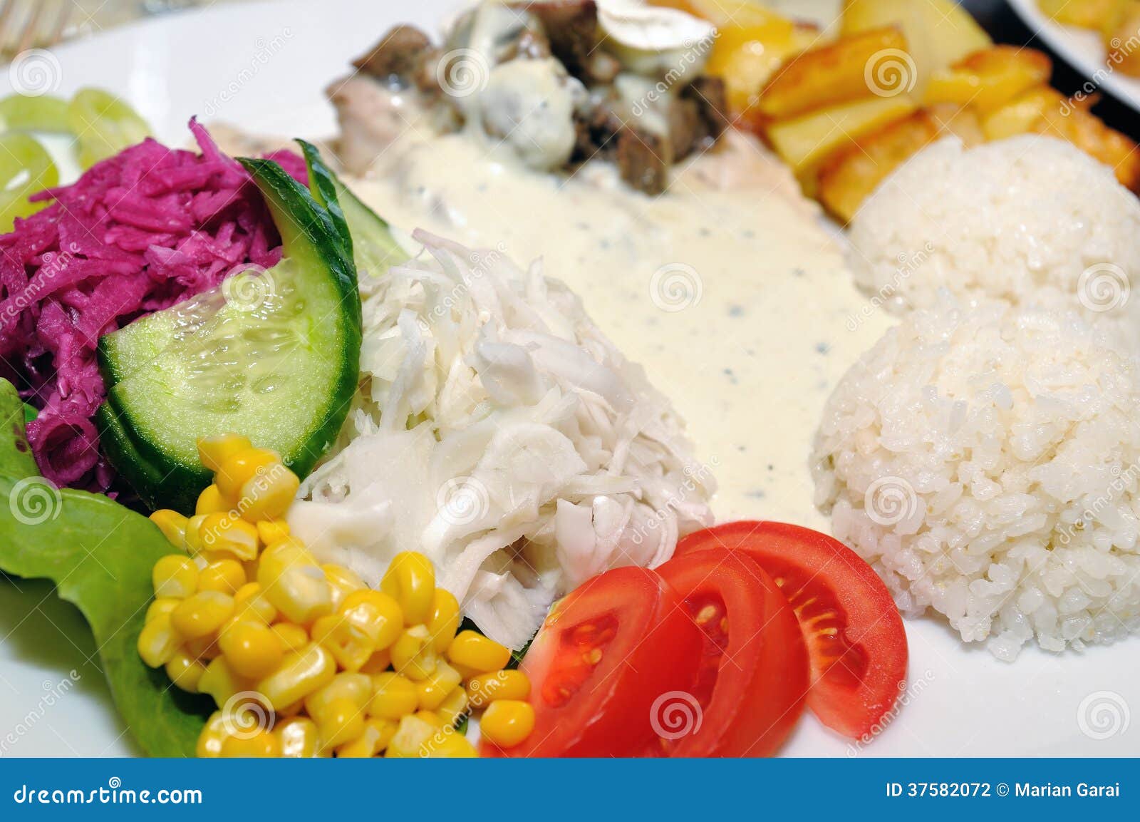 Rizo meat and potatoes stock photo. Image of baked, meal - 37582072