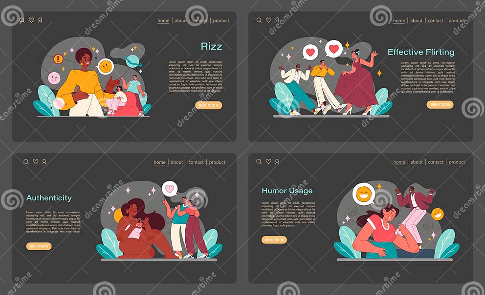 Rizz Concept Set. Interactive Layouts Featuring Rizz, Authenticity ...
