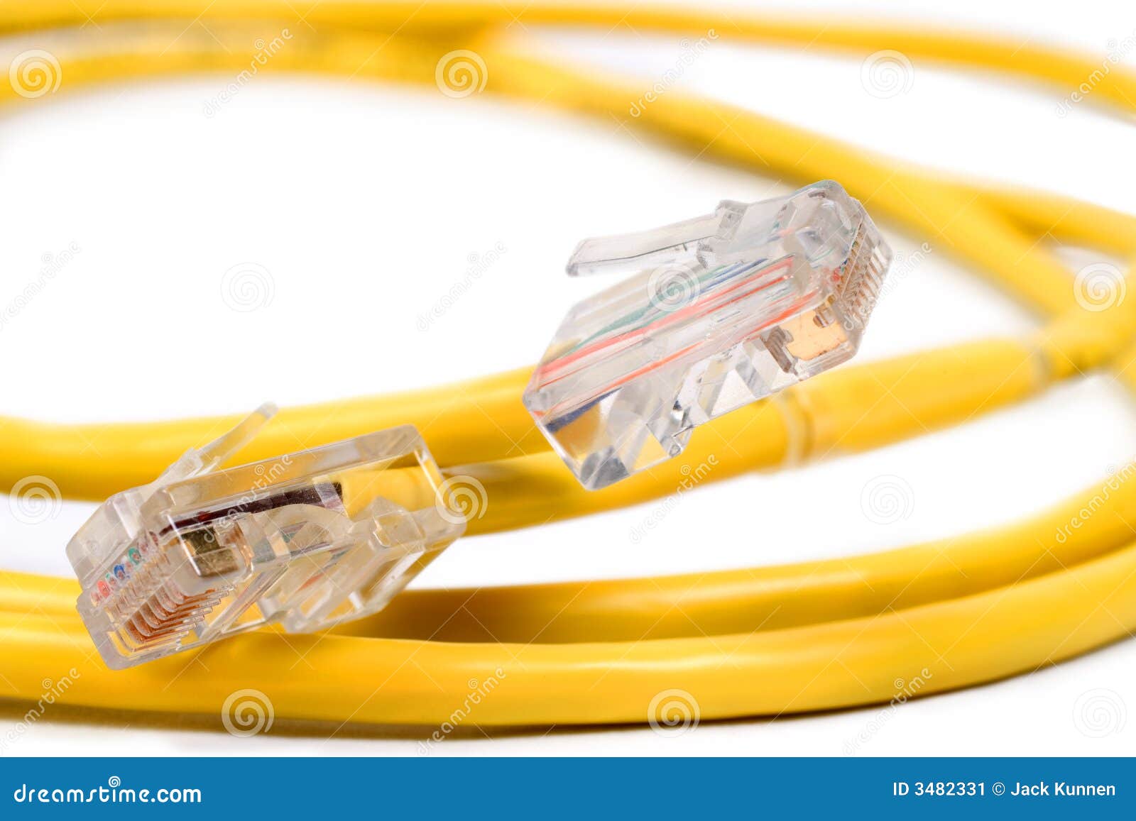 RJ-45 and Cat 5 Cable stock image. Image of cat5, yellow - 3482331