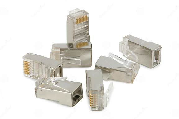 RJ-45 Connectors stock image. Image of tool, clipping - 3241105