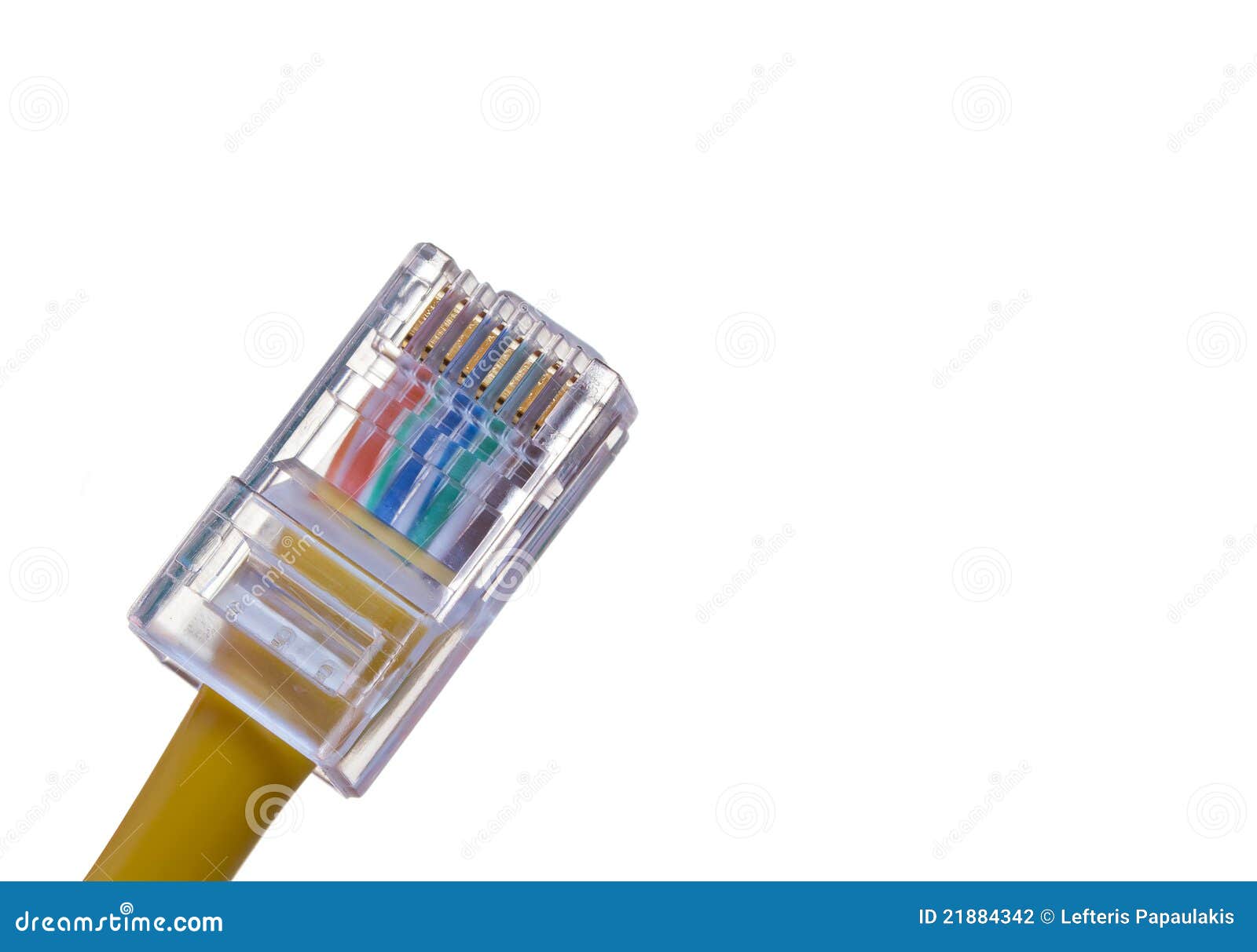 RJ-45 Jack Fitted on Cat5e Utp Cable Stock Photo - Image of male ...