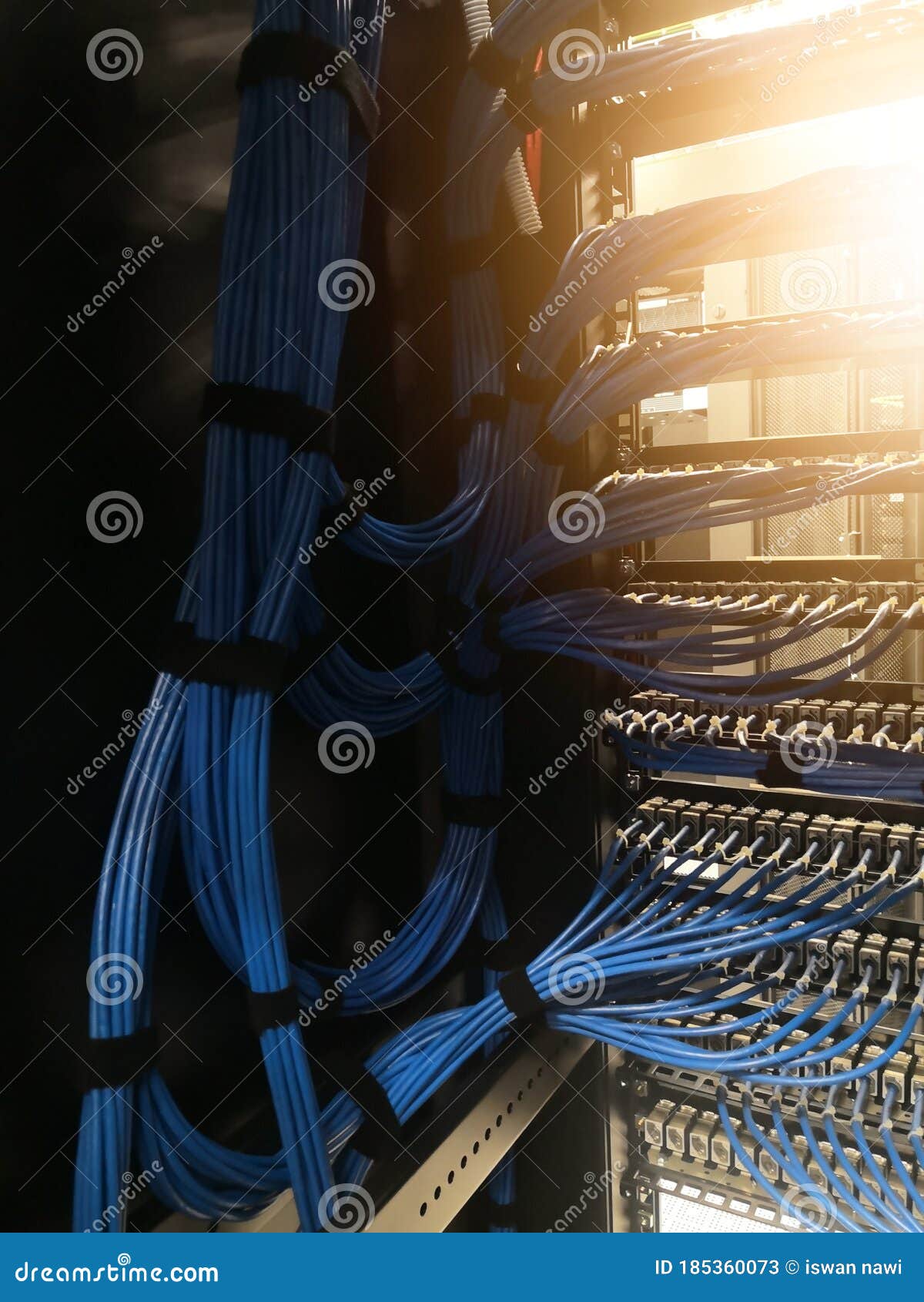 Rj45 Cable Arrangement in Serve Rack Stock Image - Image of bandwidth ...