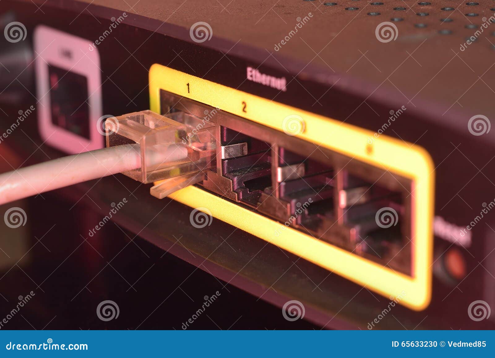 Rj45 Connected To Socket in Router Stock Photo - Image of repeater ...