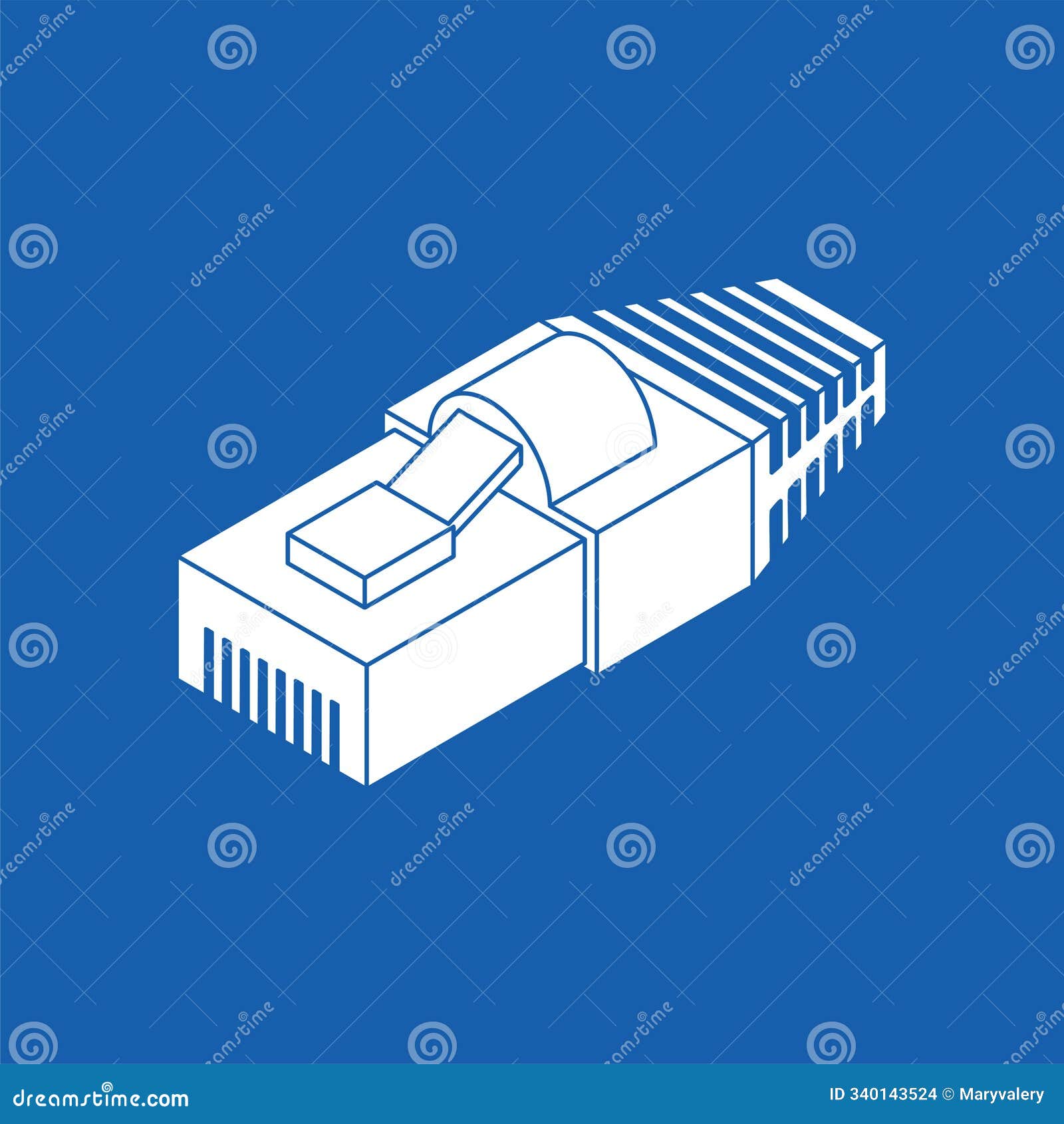 RJ45 Connector Technology Icon Vector Illustration | CartoonDealer.com ...