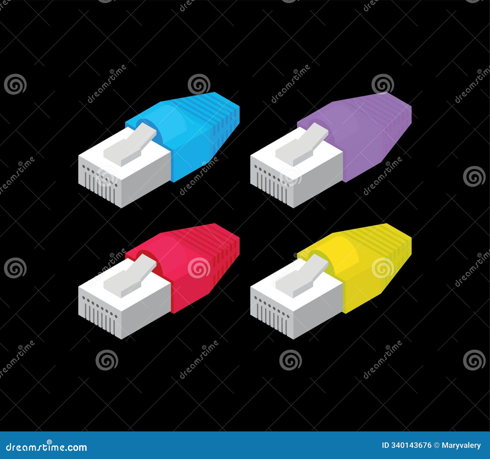 RJ45 Connector Technology Icon Vector Illustration | CartoonDealer.com ...