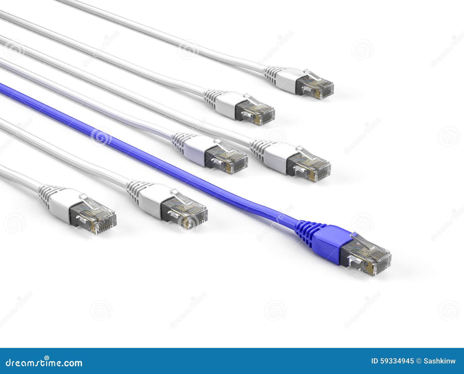 Ethernet Cables Unplugged Colors Pointing Away Close Royalty-Free Stock ...