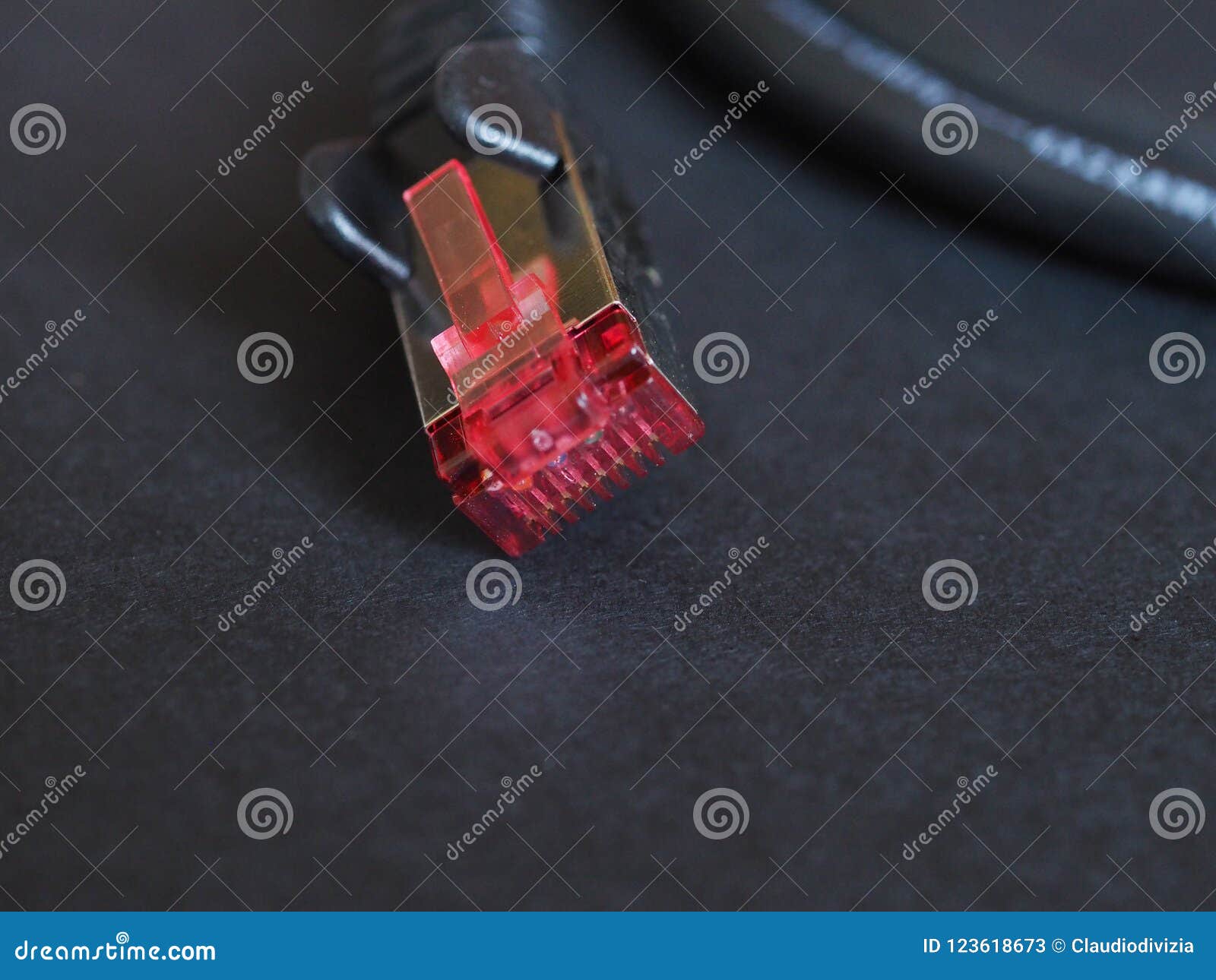 RJ45 ethernet plug stock image. Image of connection - 123618673