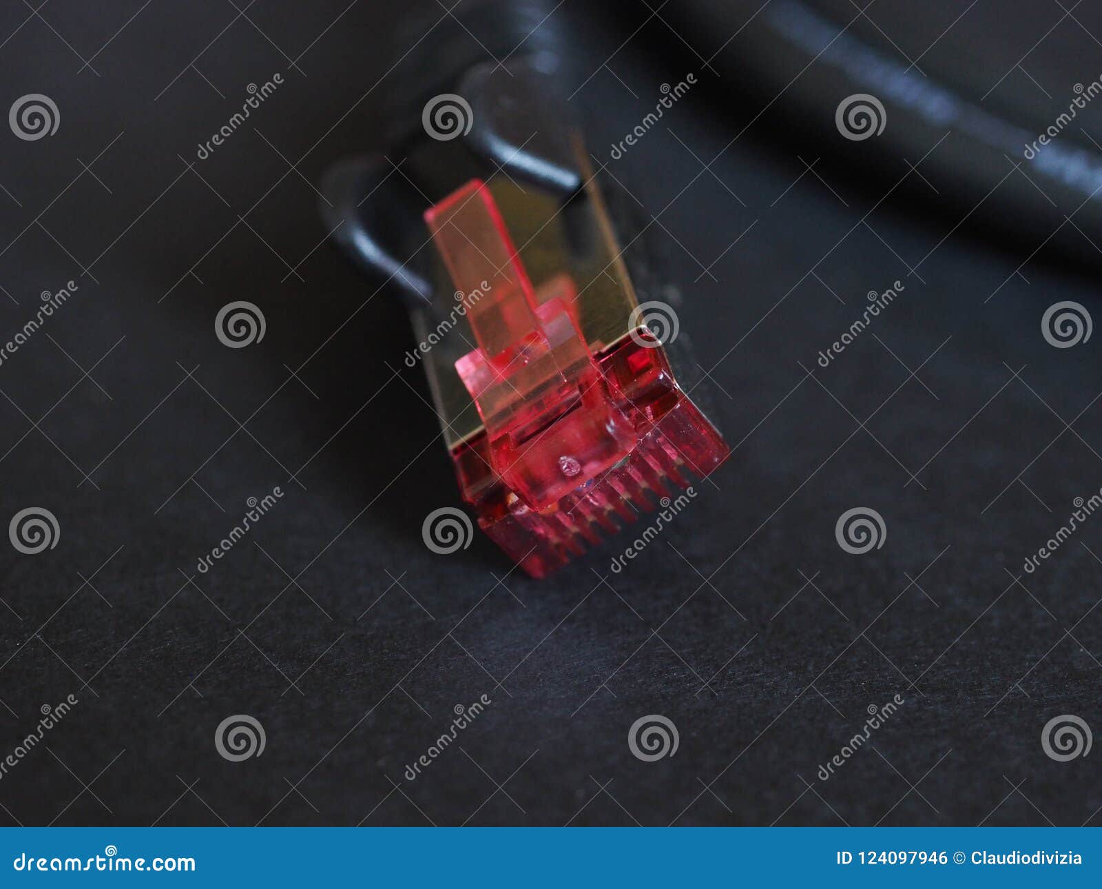 RJ45 ethernet plug stock photo. Image of connection - 124097946