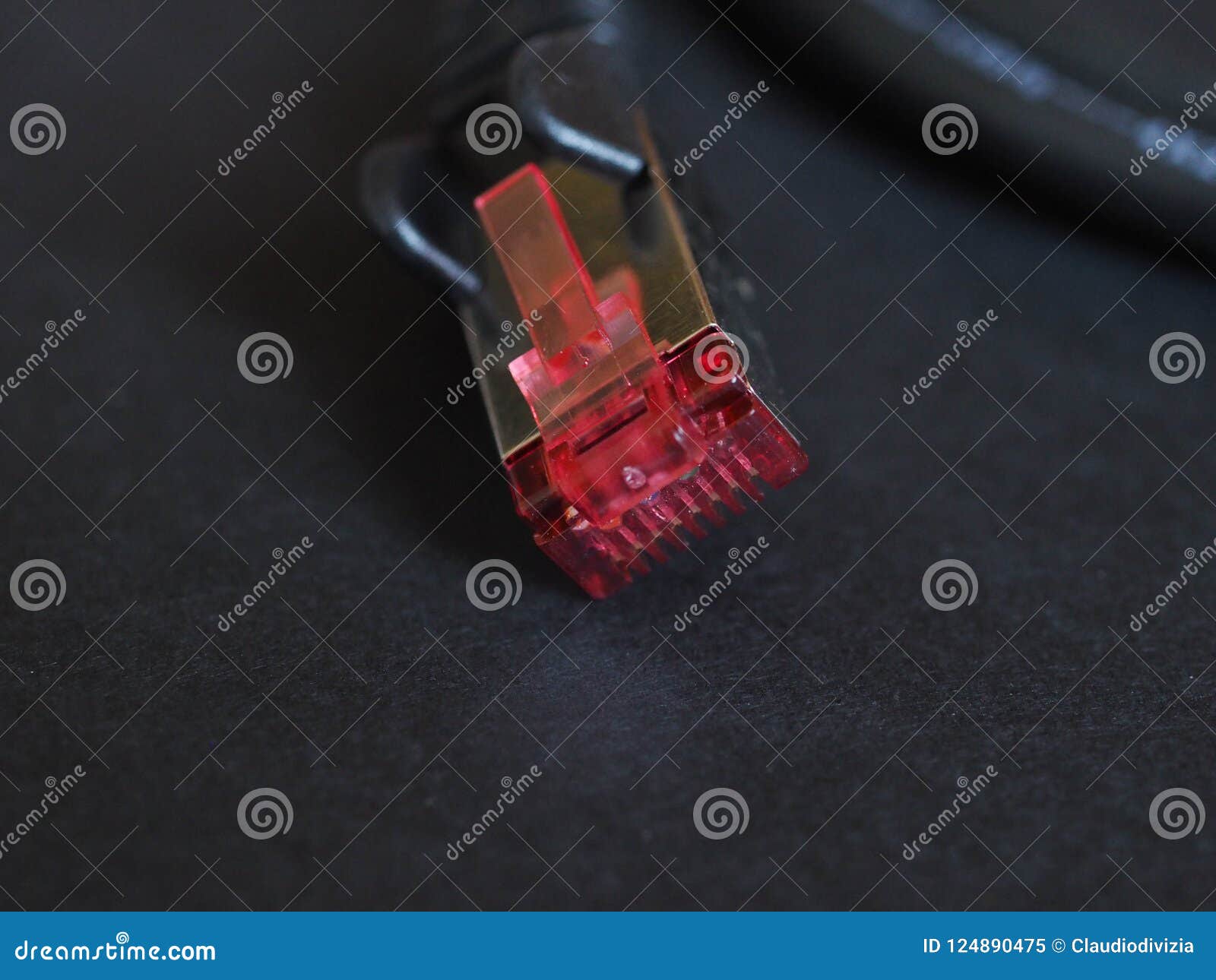RJ45 ethernet plug stock image. Image of communications - 124890475
