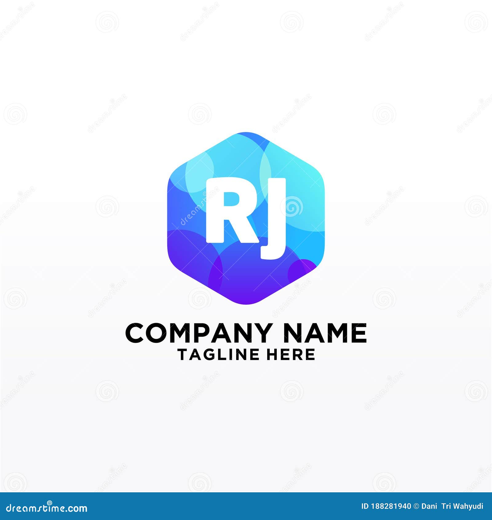 RJ Initial Logo with Colorful Circle Template Vector Stock Vector ...