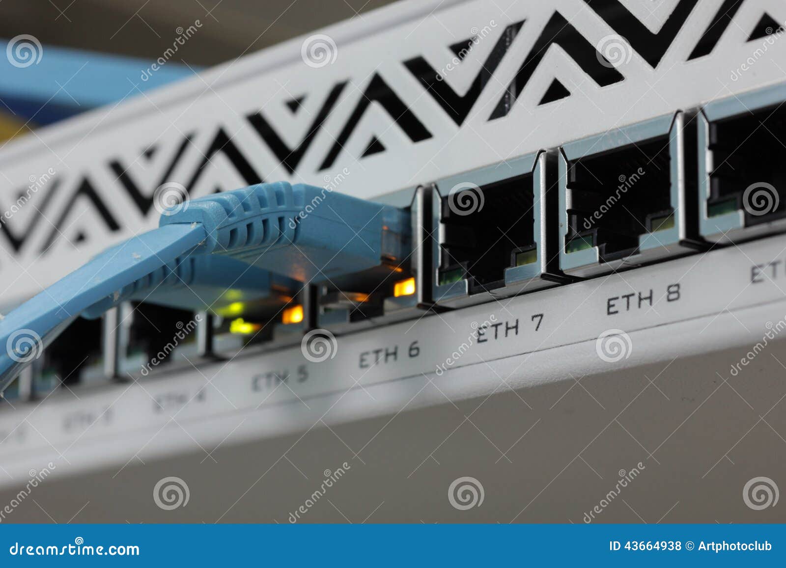 RJ45 Lan cable connected. stock photo. Image of cat5 - 43664938