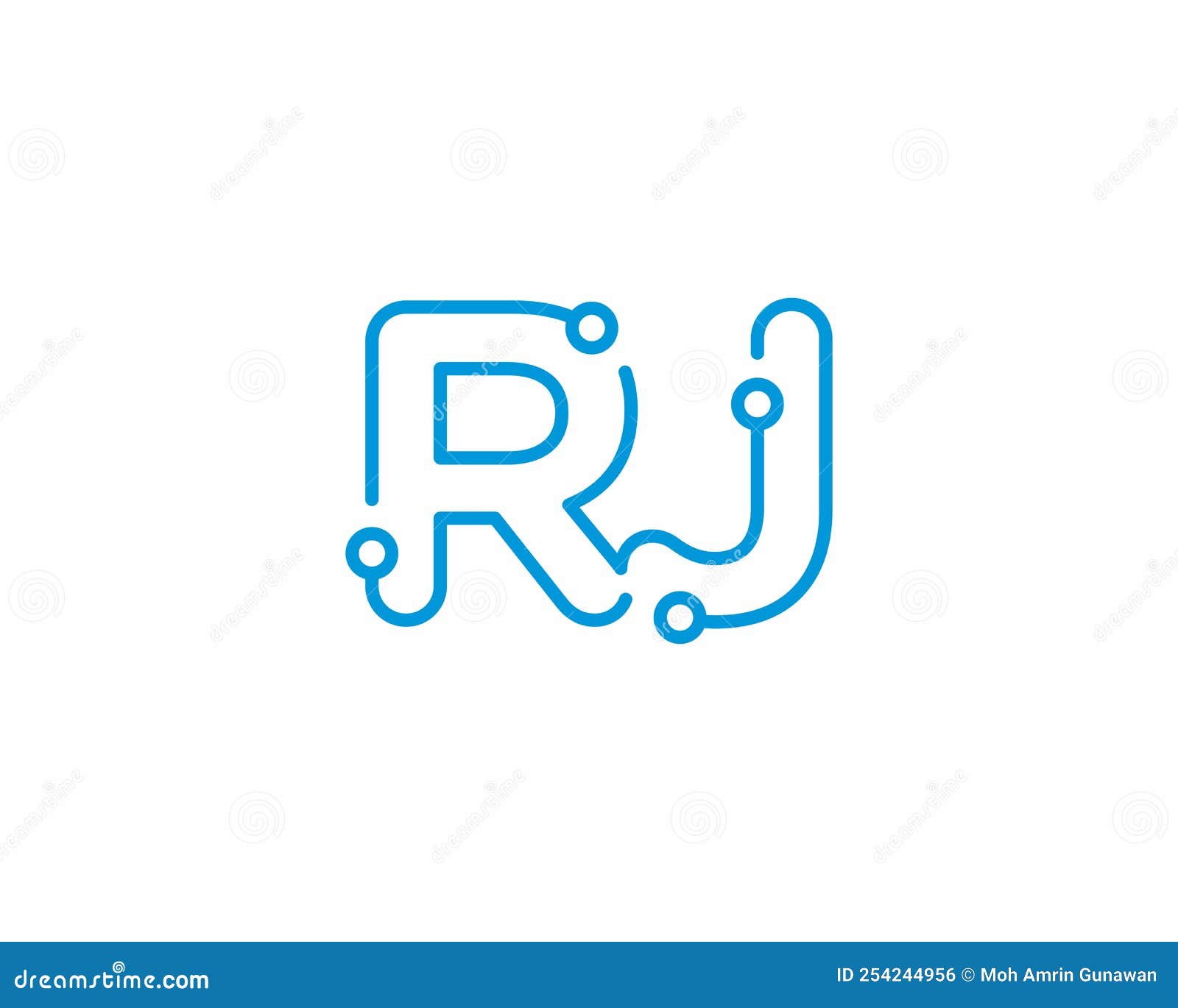 RJ Letters, Electronic Circuit, Technology Logo Design Vector 001 Stock ...