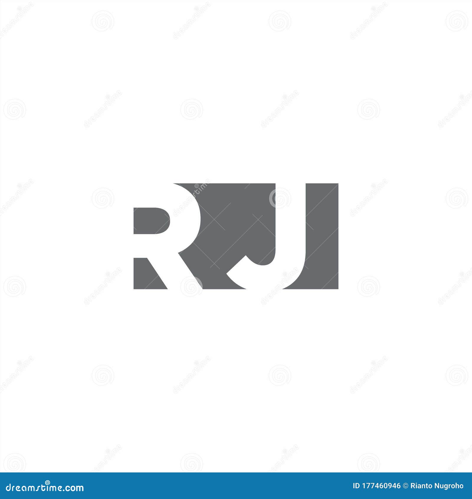 RJ Logo Monogram with Negative Space Style Design Template Stock Vector ...