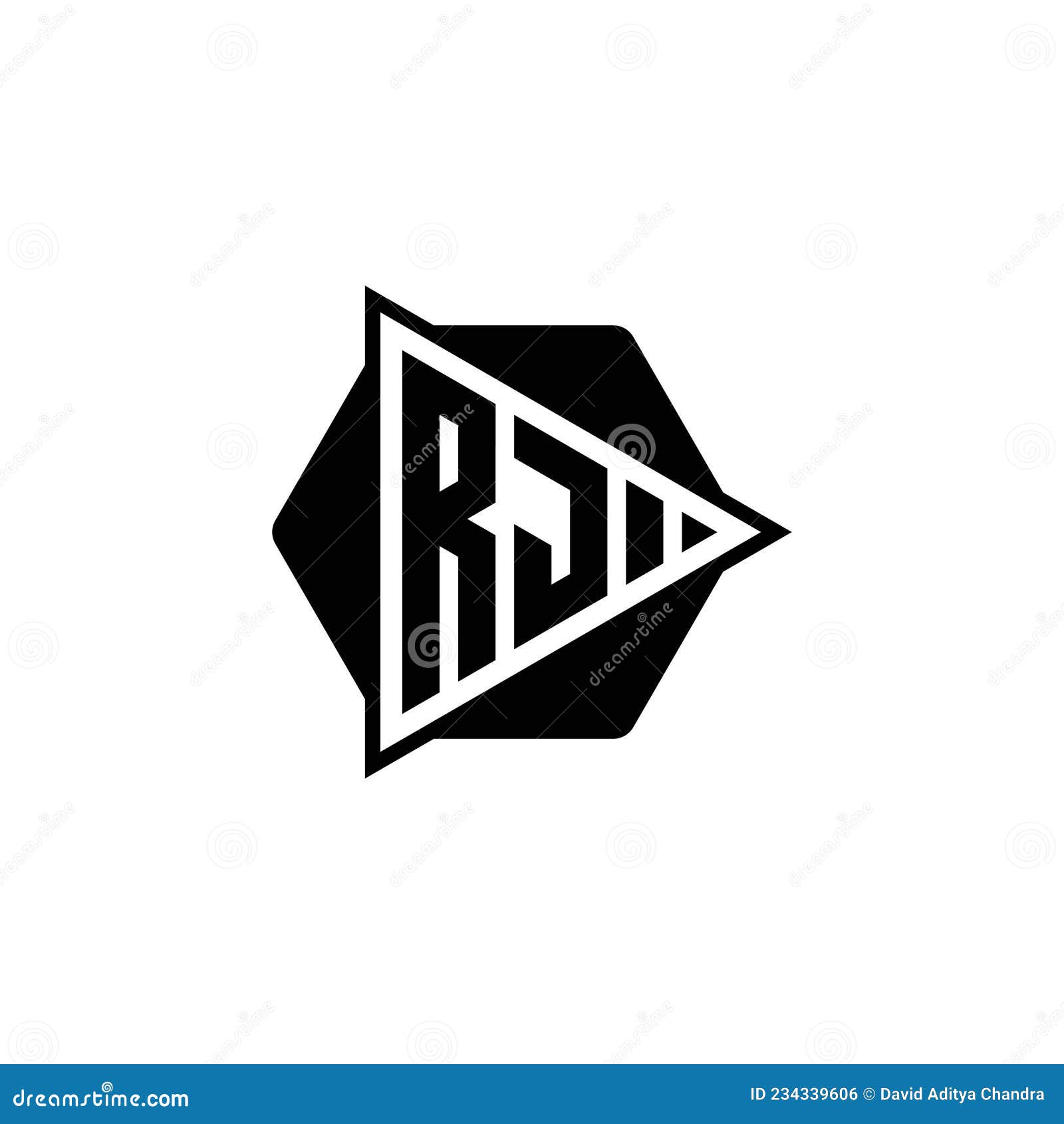 RJ Logo Monogram Triangle Play Button Stock Vector - Illustration of ...
