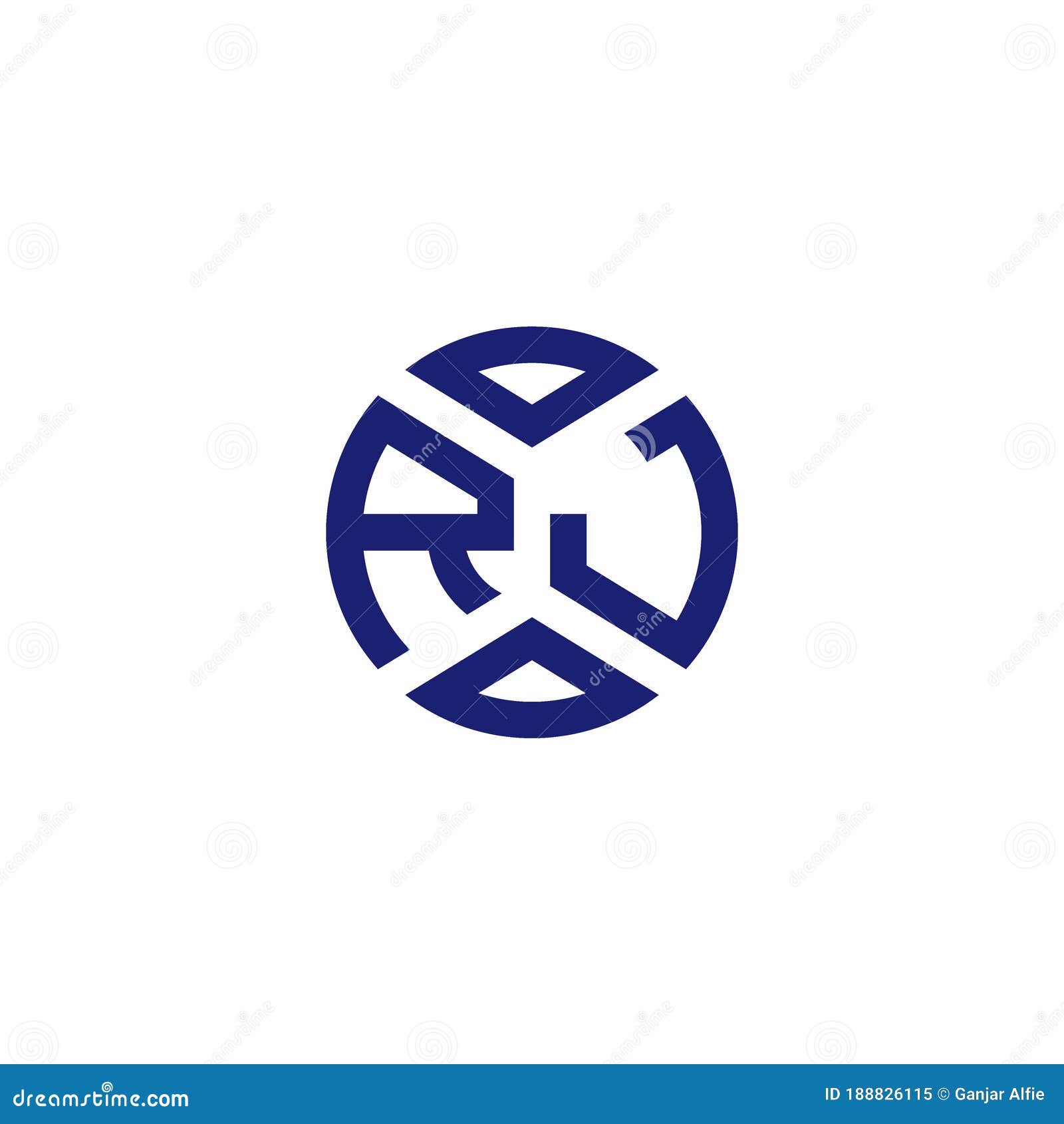 RJ Monogram Logo with Abstract Shapes in Modern Style Stock Vector ...