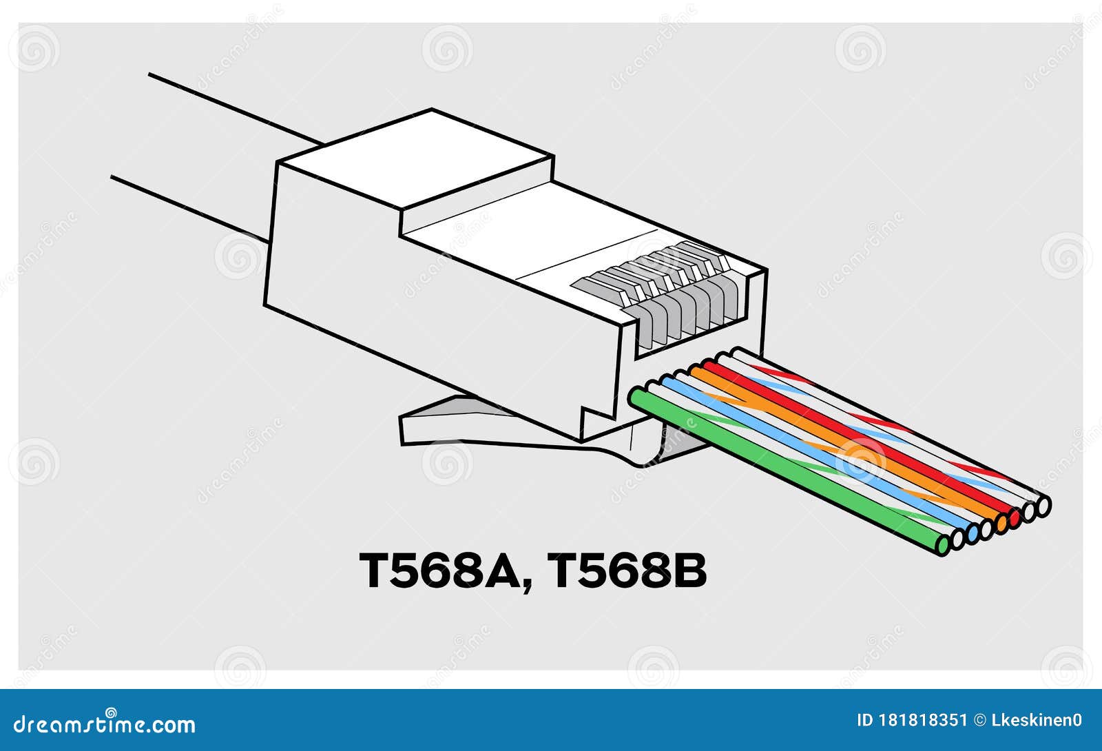 RJ45 Network Connector Closeup View Stock Vector - Illustration of rj45 ...