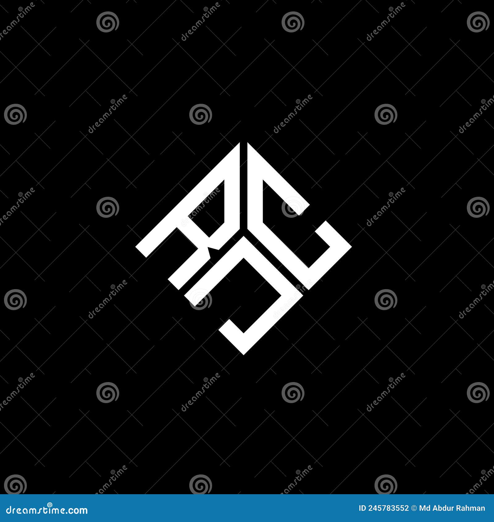 RJC Letter Logo Design on Black Background. RJC Creative Initials ...