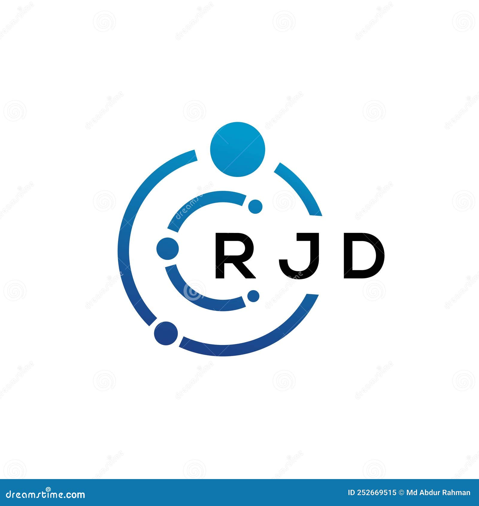 RJD Letter Technology Logo Design on White Background. RJD Creative ...