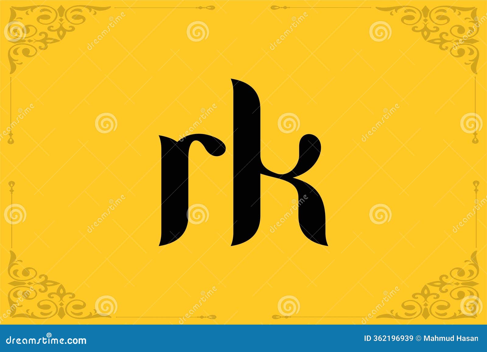 RK abstract luxury logo stock vector. Illustration of vintage - 362196939