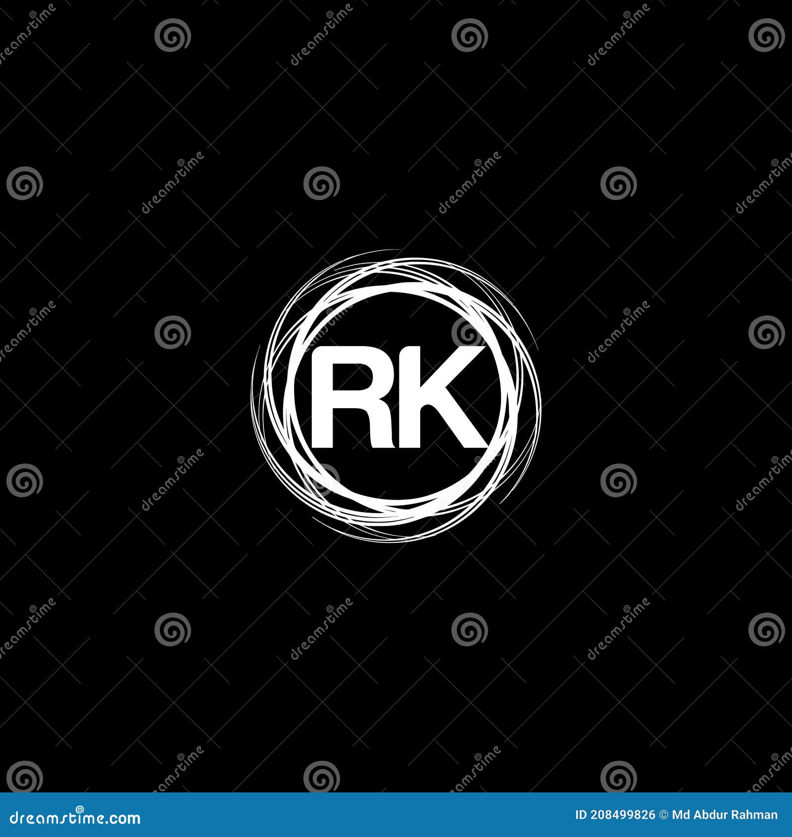 Rk Circle Unique Abstract Geometric Logo Design Stock Vector ...